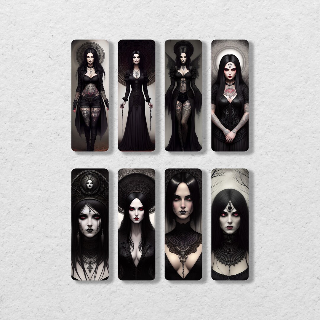 Goth Girl Horror Printable Bookmark Set | Printable Bookmarks | Instant ...