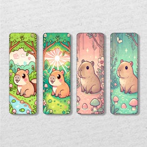 Kawaii Capybaras Printable Bookmark Set | Printable Bookmarks | Instant ...