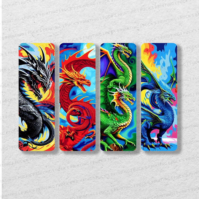 Comic Book Style Dragon Printable Bookmark Set | Printable Bookmarks ...