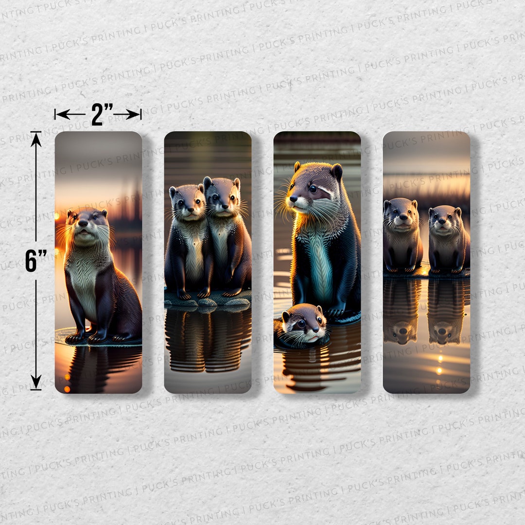 Adorable Otters Printable Bookmark Set of 4 | Printable Bookmarks ...