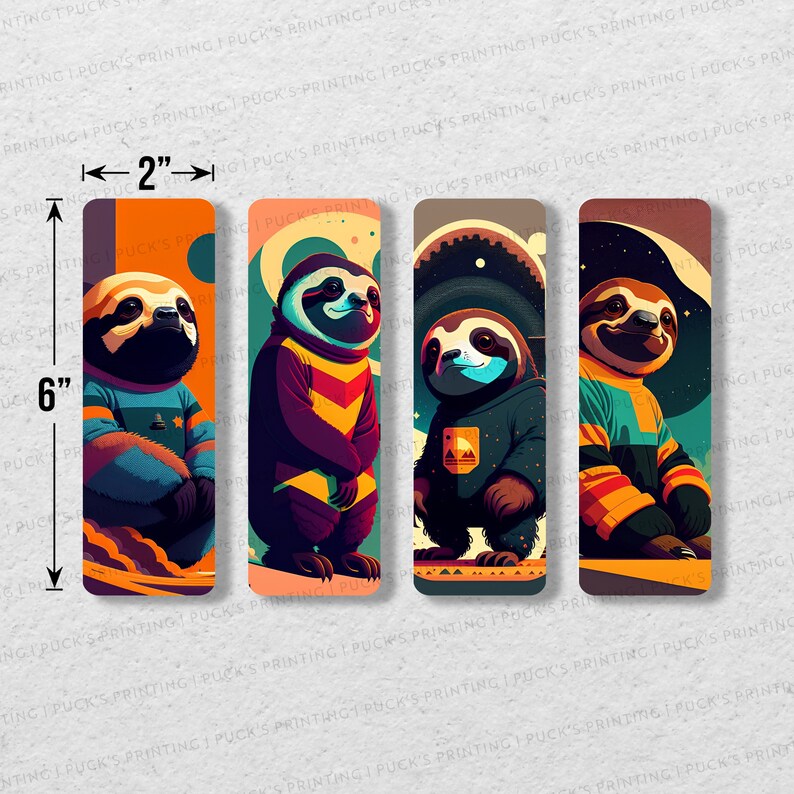 Vintage Sloths Printable Bookmark Set of 4 Printable - Etsy
