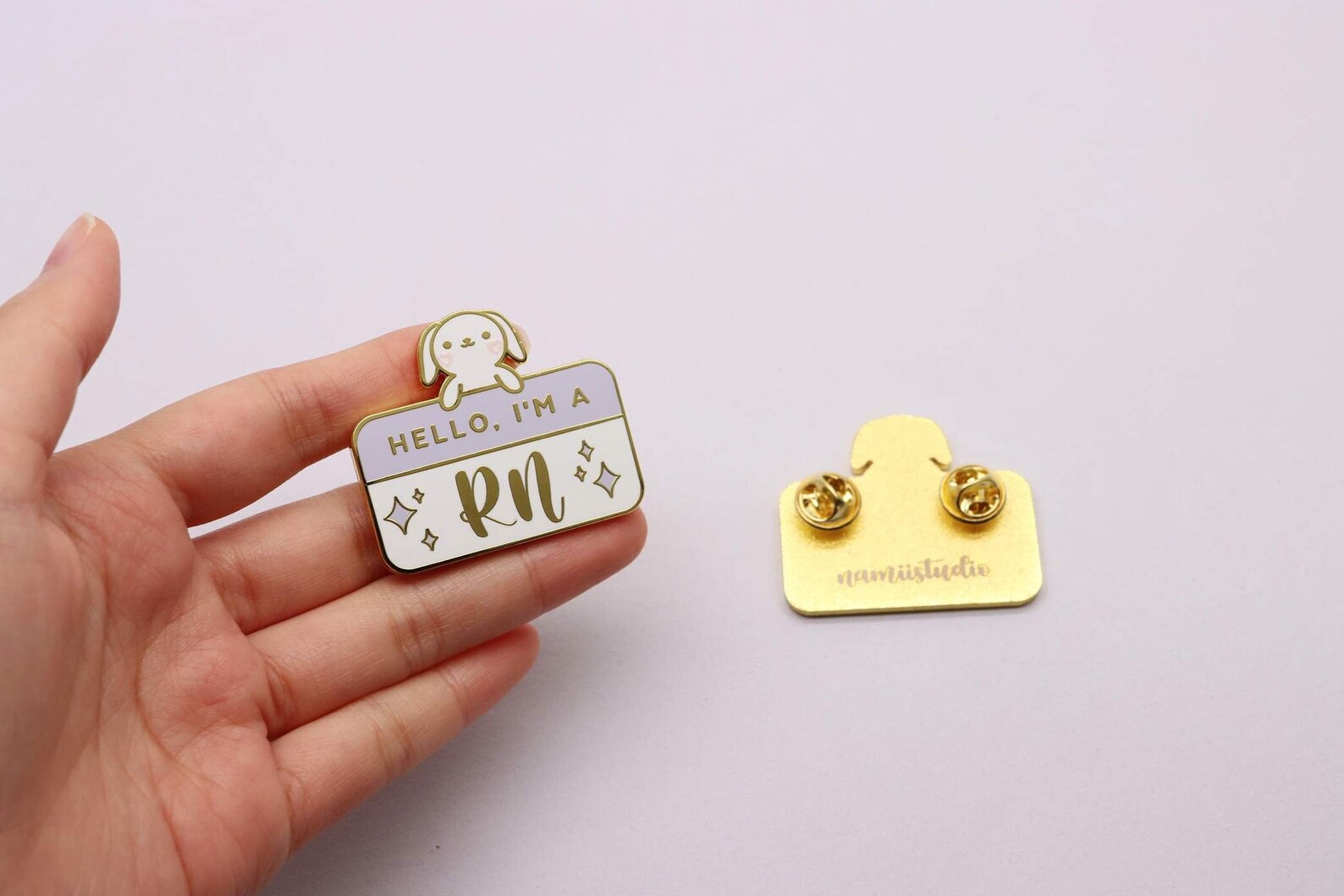 Cute Bunny Enamel Pin for RN, PT, OT - Pin for Nurse, Physical ...