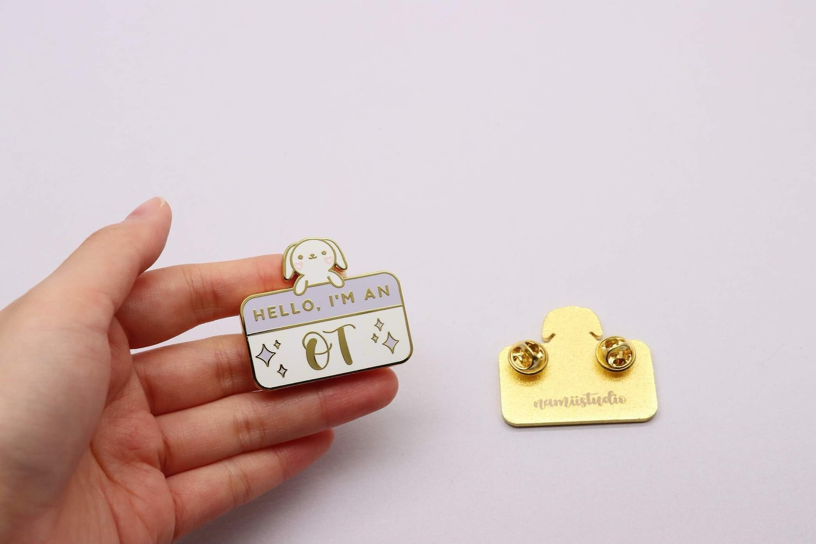 Cute Bunny Enamel Pin for RN, PT, OT - Pin for Nurse, Physical ...
