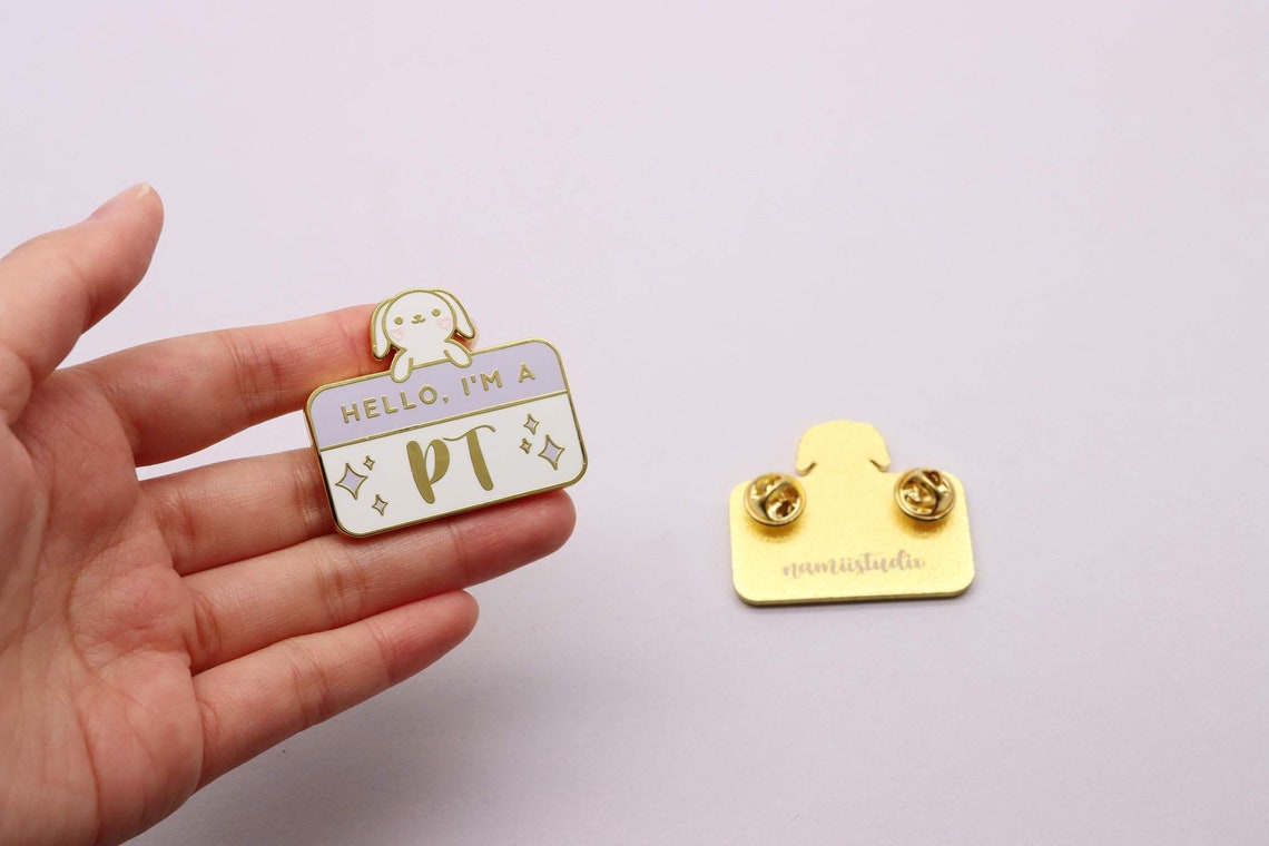Cute Bunny Enamel Pin for RN, PT, OT - Pin for Nurse, Physical ...
