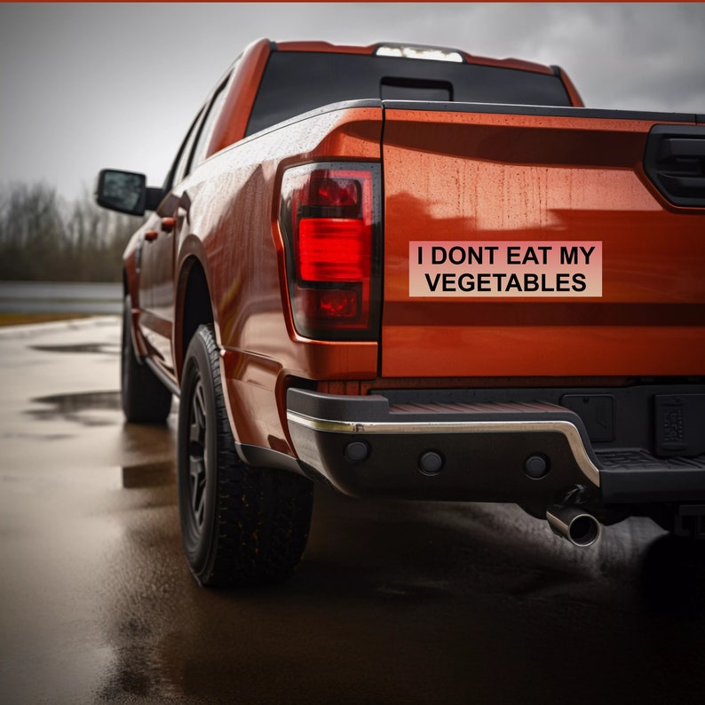 I Dont Eat My Vegetables | Hotdog Mountain Car Bumper Sticker - Etsy