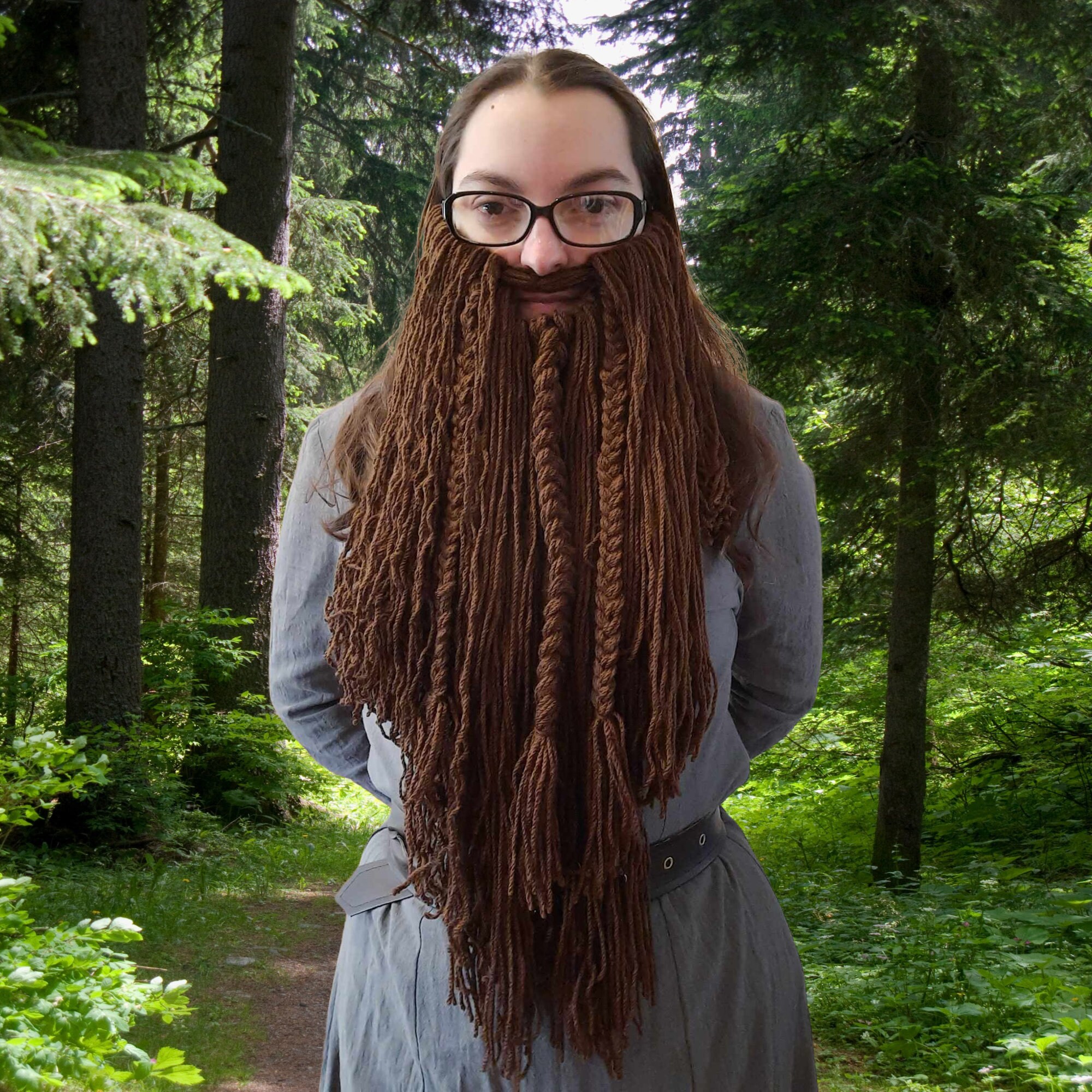 Handmade Brown Yarn Beard / Crochet Beard / Viking Beard / Costume ...