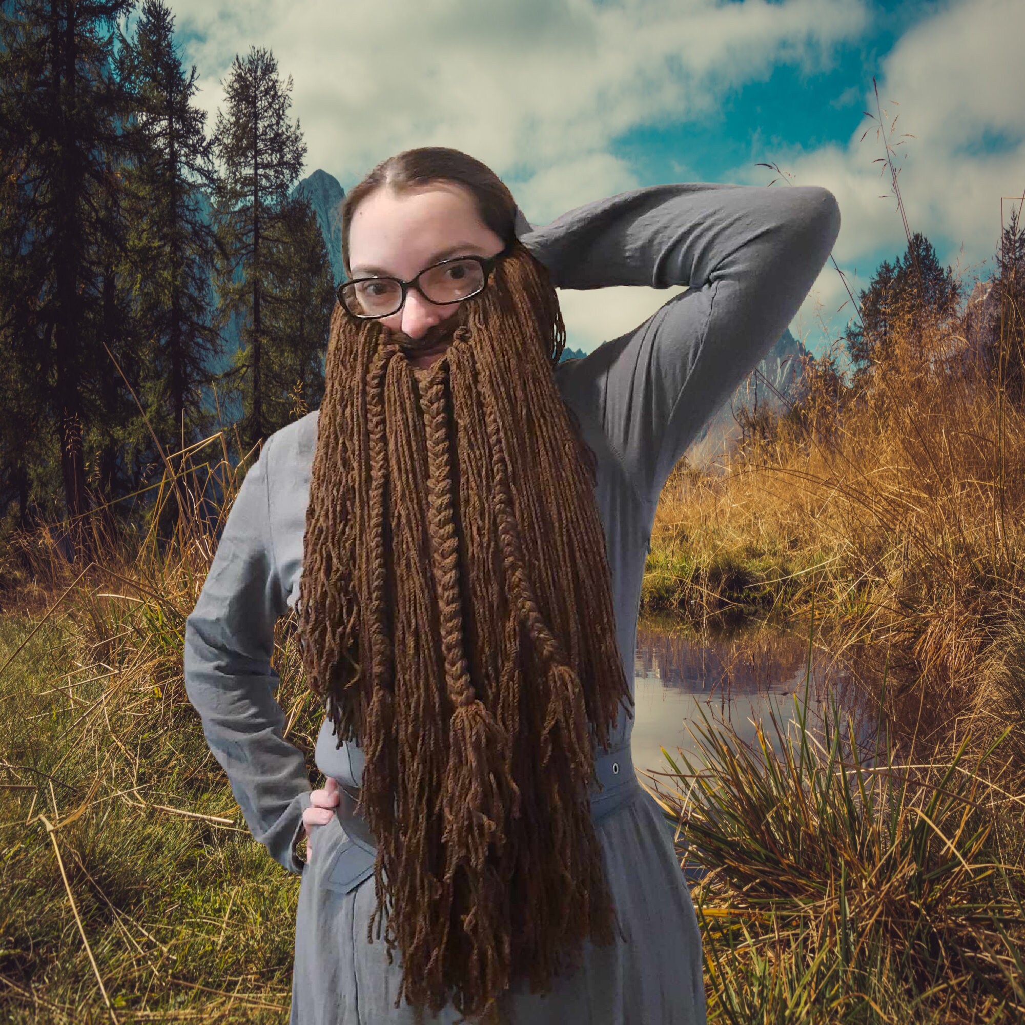 Handmade Brown Yarn Beard / Crochet Beard / Viking Beard / Costume ...
