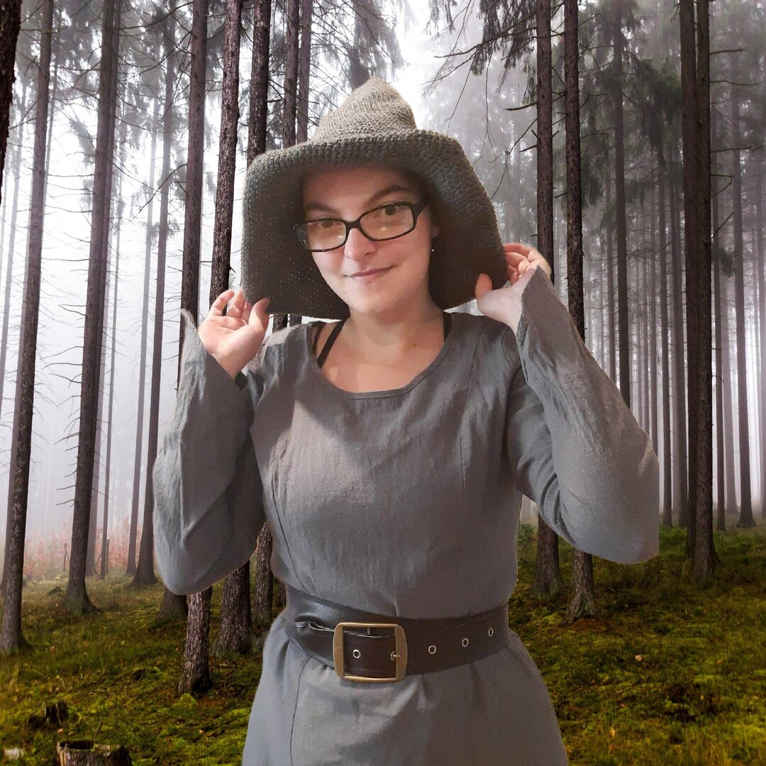 Grey Mage Inspired Pointed Hat / Handmade Witch Pointed Hat / Crochet ...