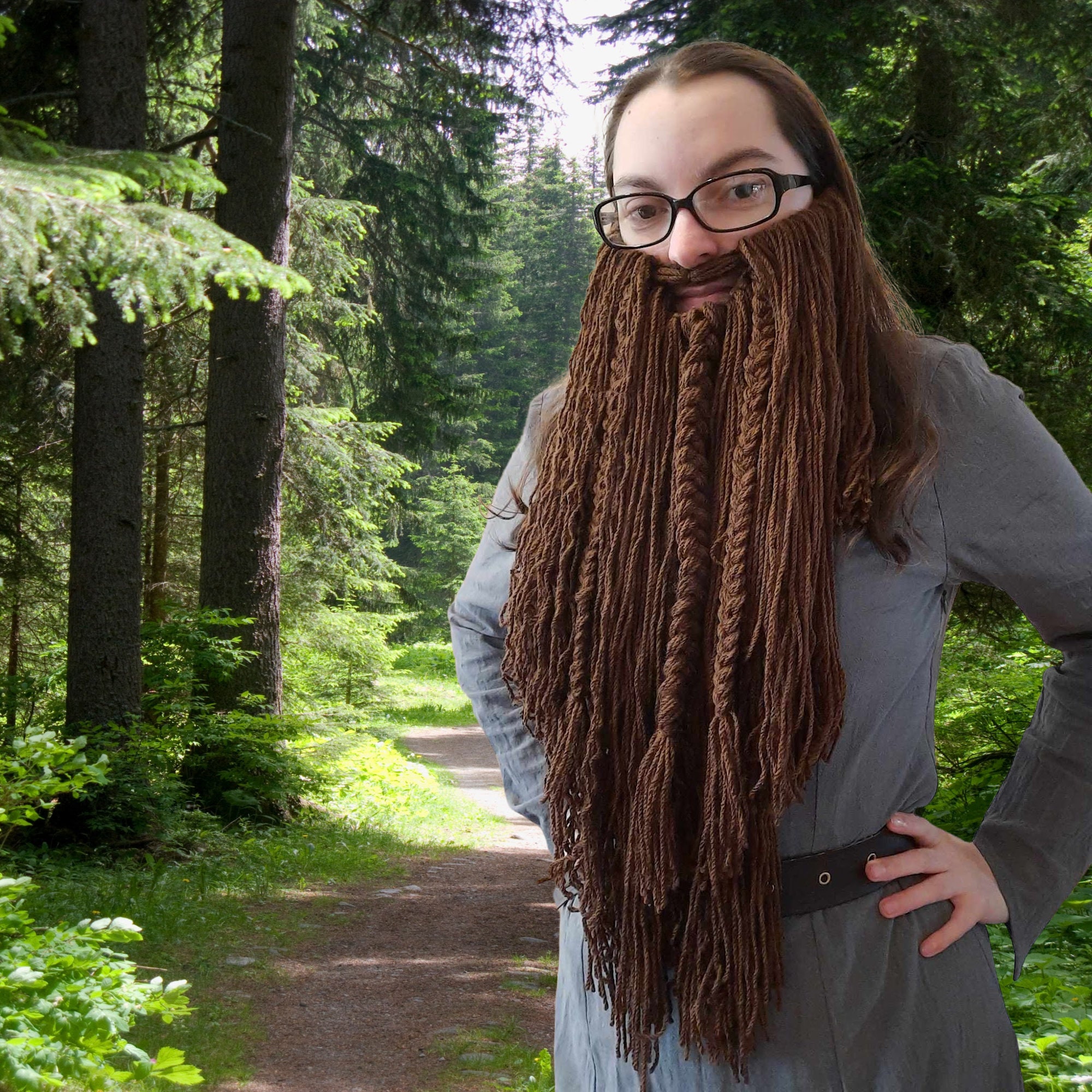 Handmade Brown Yarn Beard / Crochet Beard / Viking Beard / Costume ...
