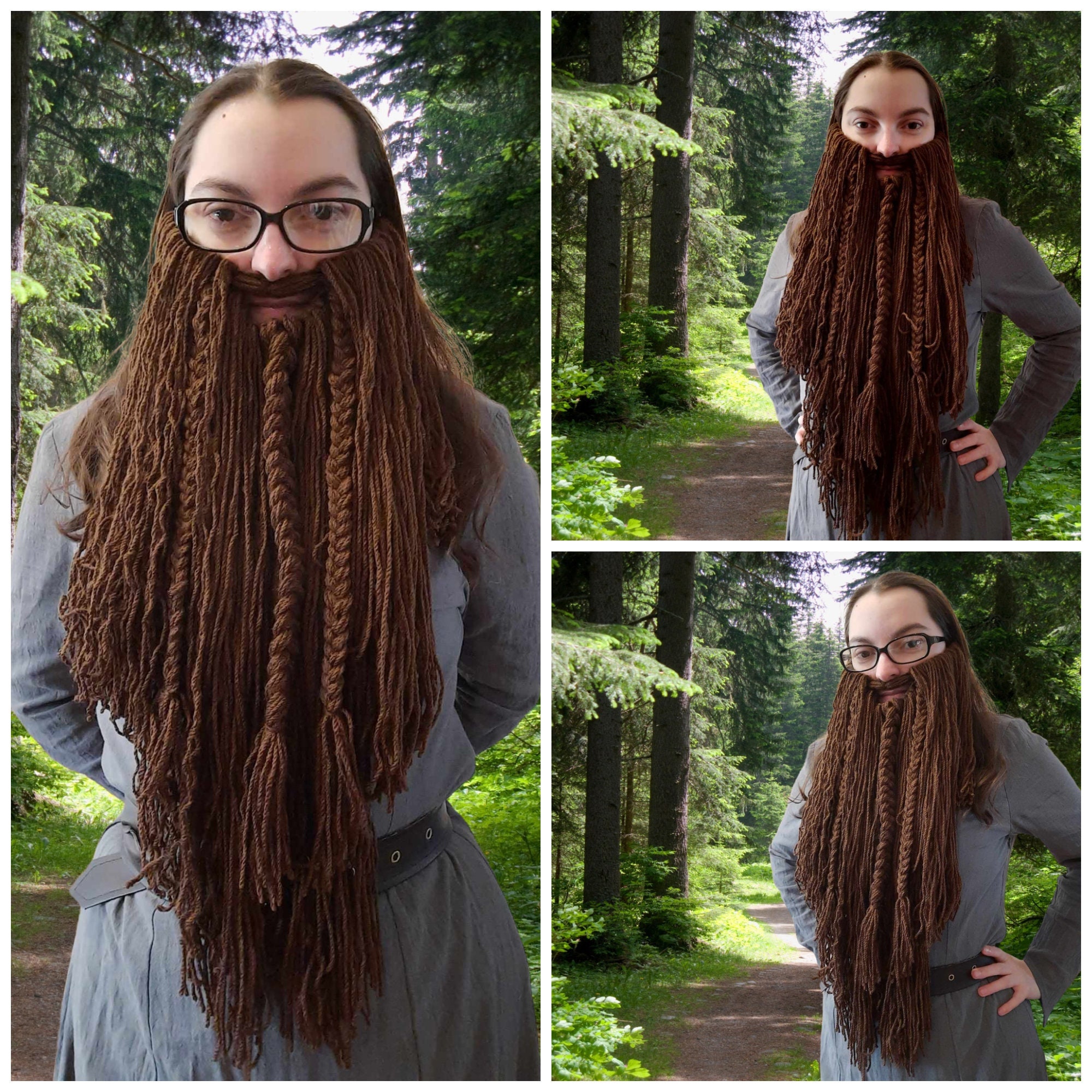 Handmade Brown Yarn Beard / Crochet Beard / Viking Beard / Costume ...