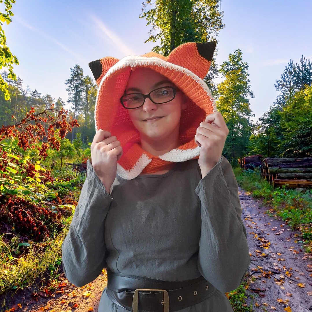 Handmade Fox Inspired Front Closed Hood / Crochet Fox Hood / Animal ...