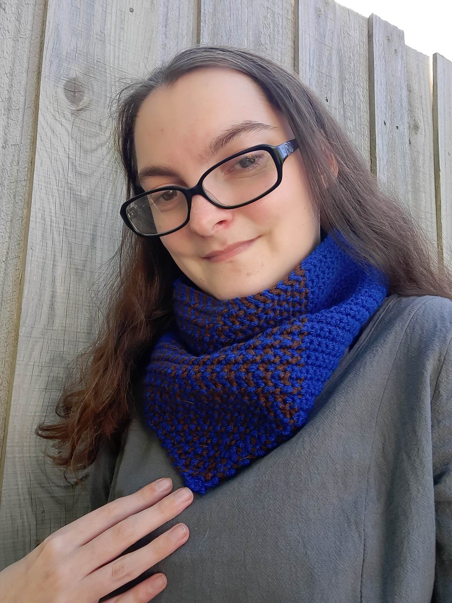 Blue and Brown Handwoven Triangle Scarf / Nordic Inspired Scarf ...