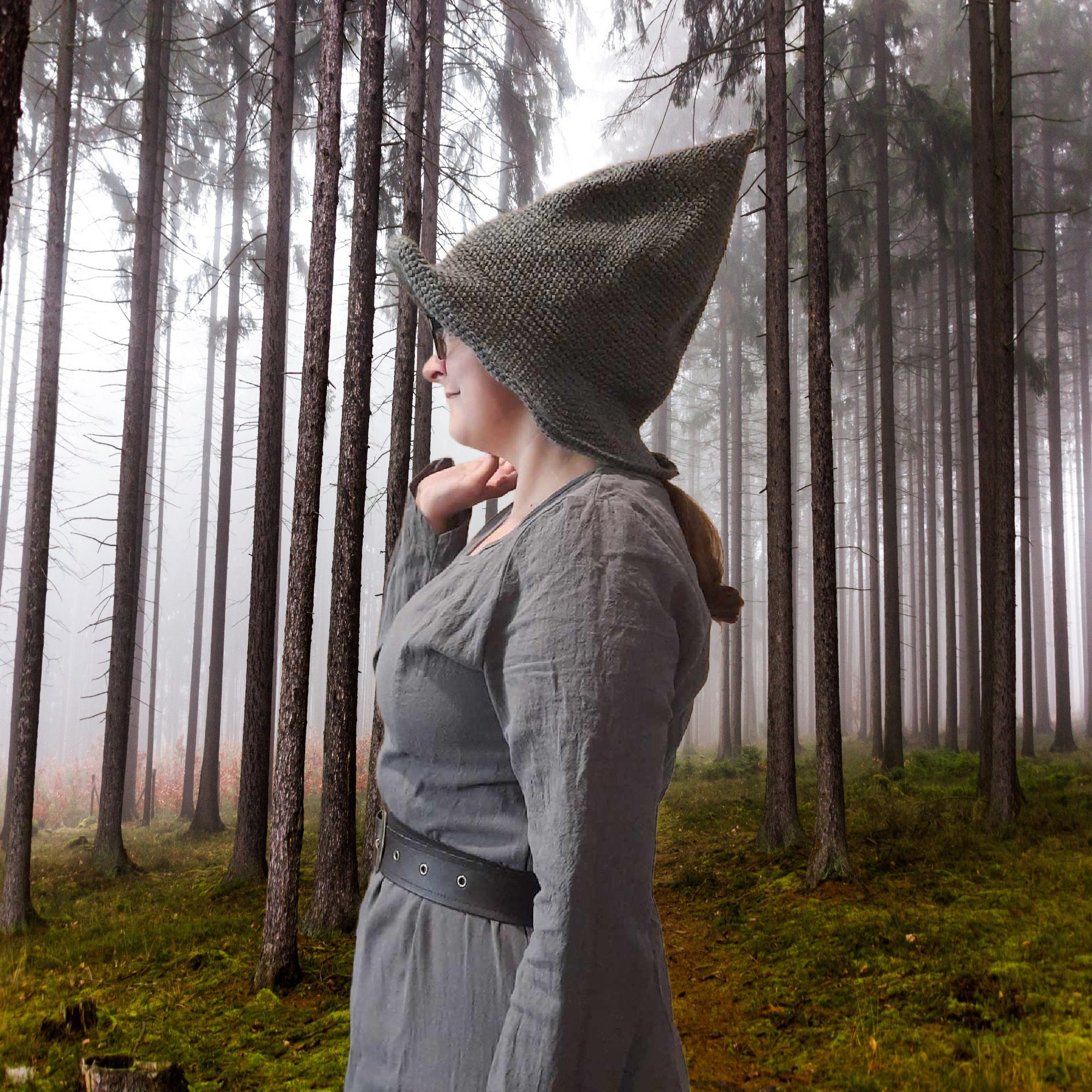 Grey Mage Inspired Pointed Hat / Handmade Witch Pointed Hat / Crochet ...