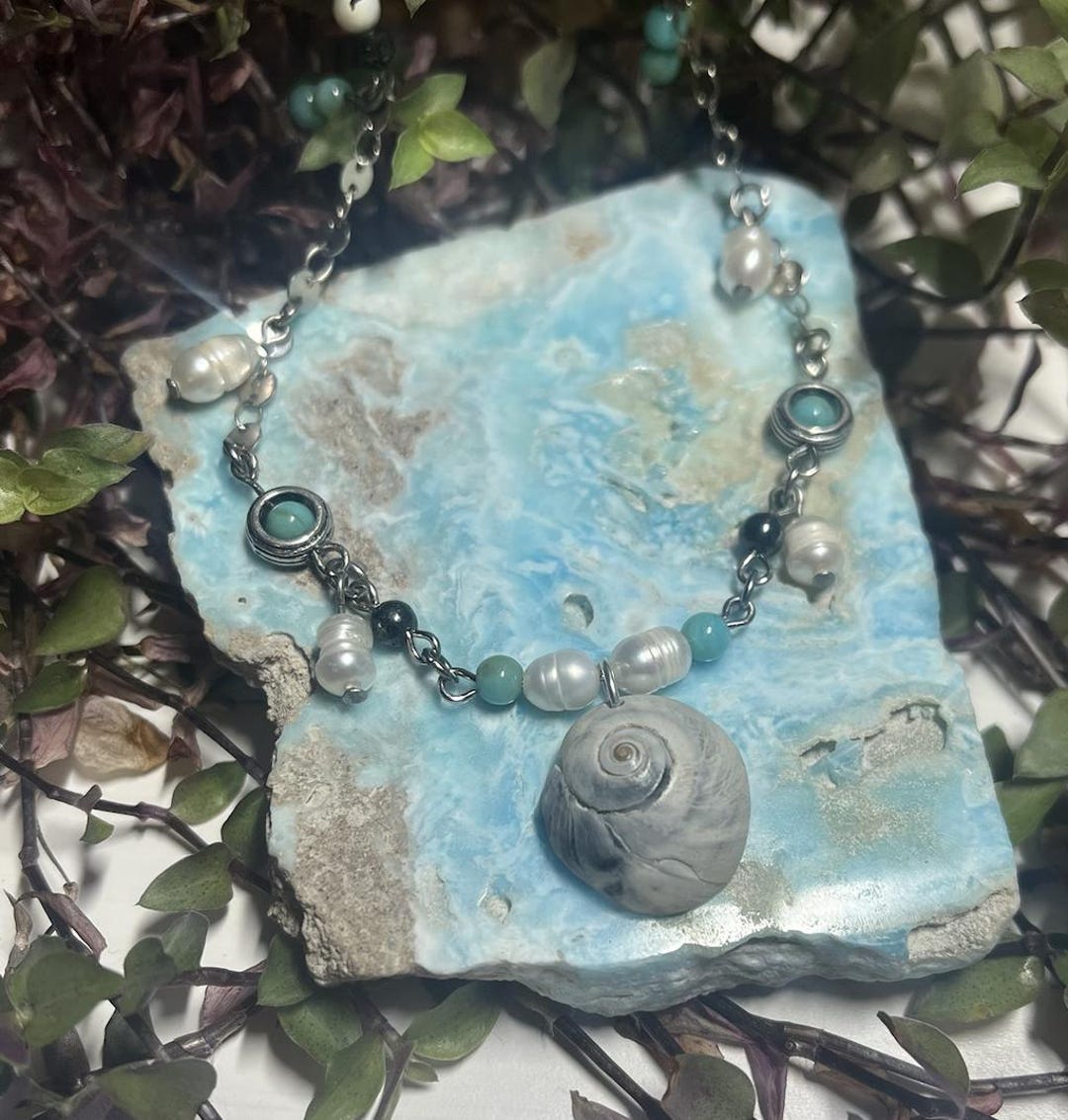 Blue Wave Dreams Aphrodite Necklace - Handmade Beaded Necklace - Blue ...