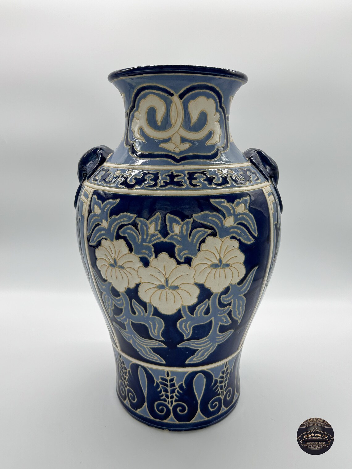 Beautiful Blue Antique Vases Set - Etsy