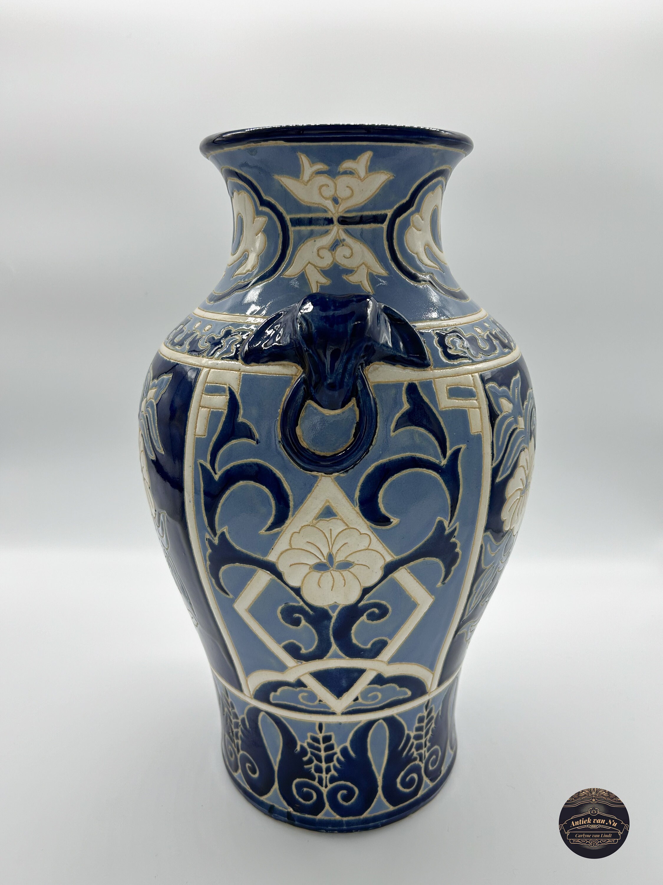 Beautiful Blue Antique Vases Set - Etsy