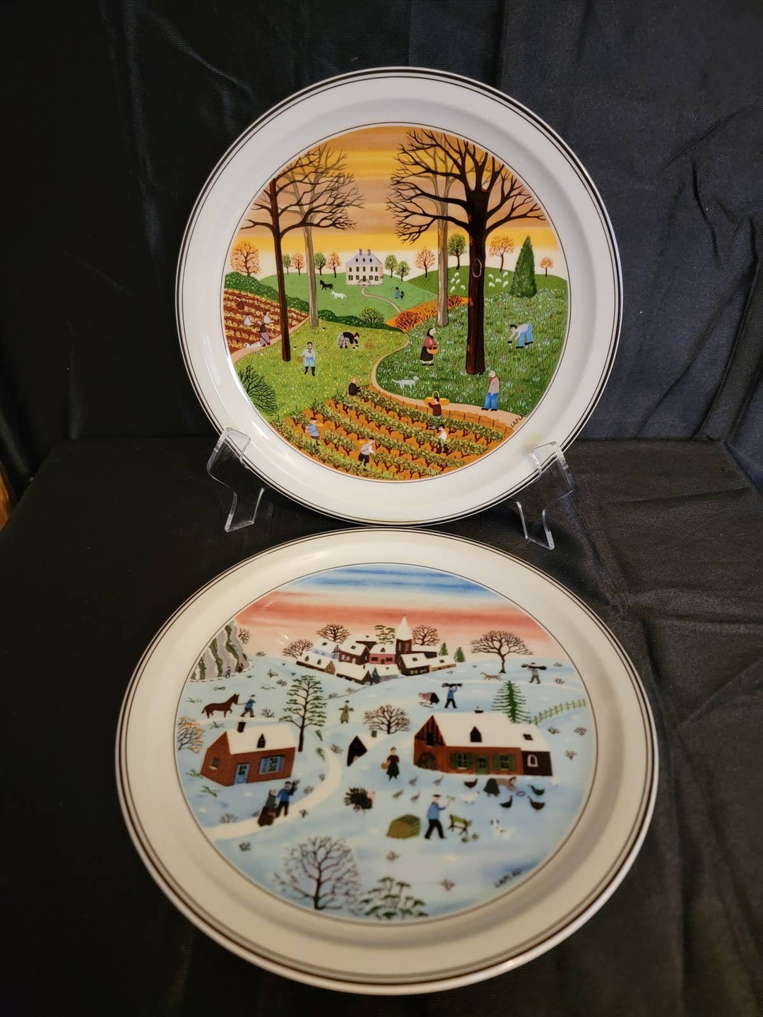 Design Naif Villeroy Boch Four Seasons Plate Set Mint Condition - Etsy