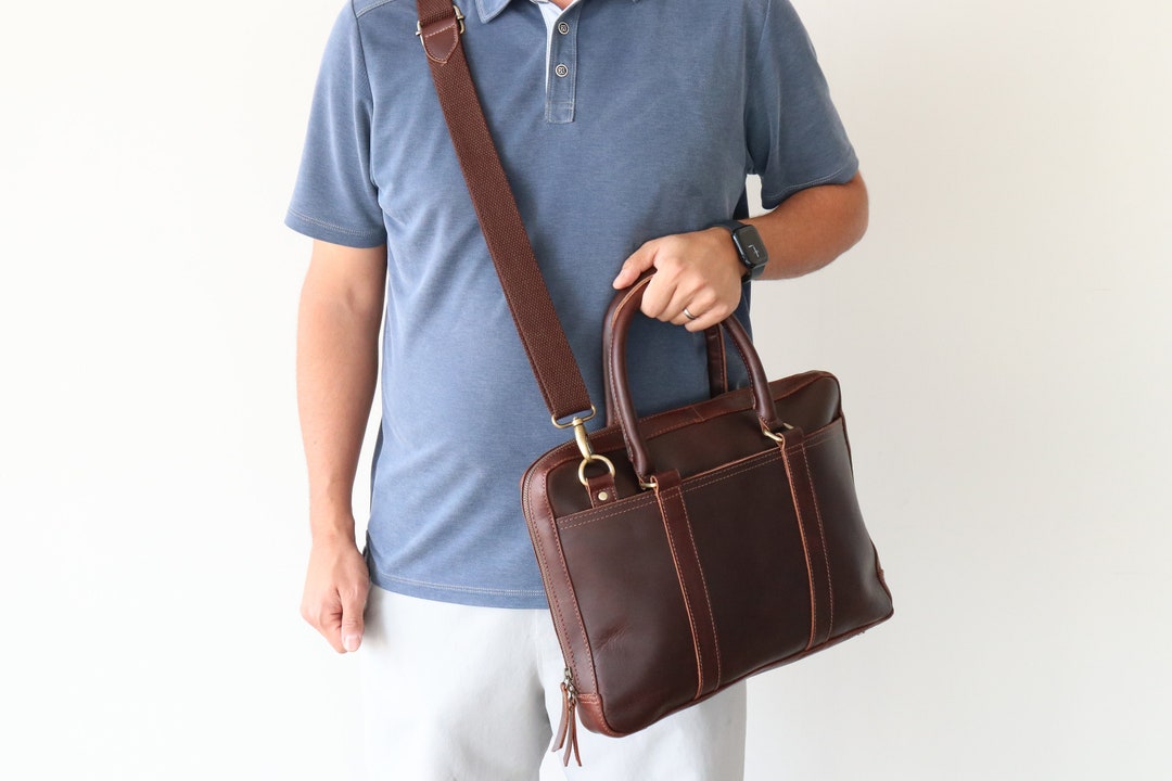 Men's Leather Laptop and Briefcase, Leather Briefcase, Leather Bag ...