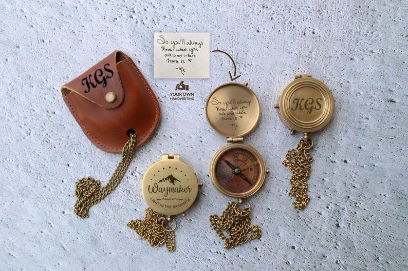Engraved Brass Compass: Personalized Antique Style Gift - Etsy