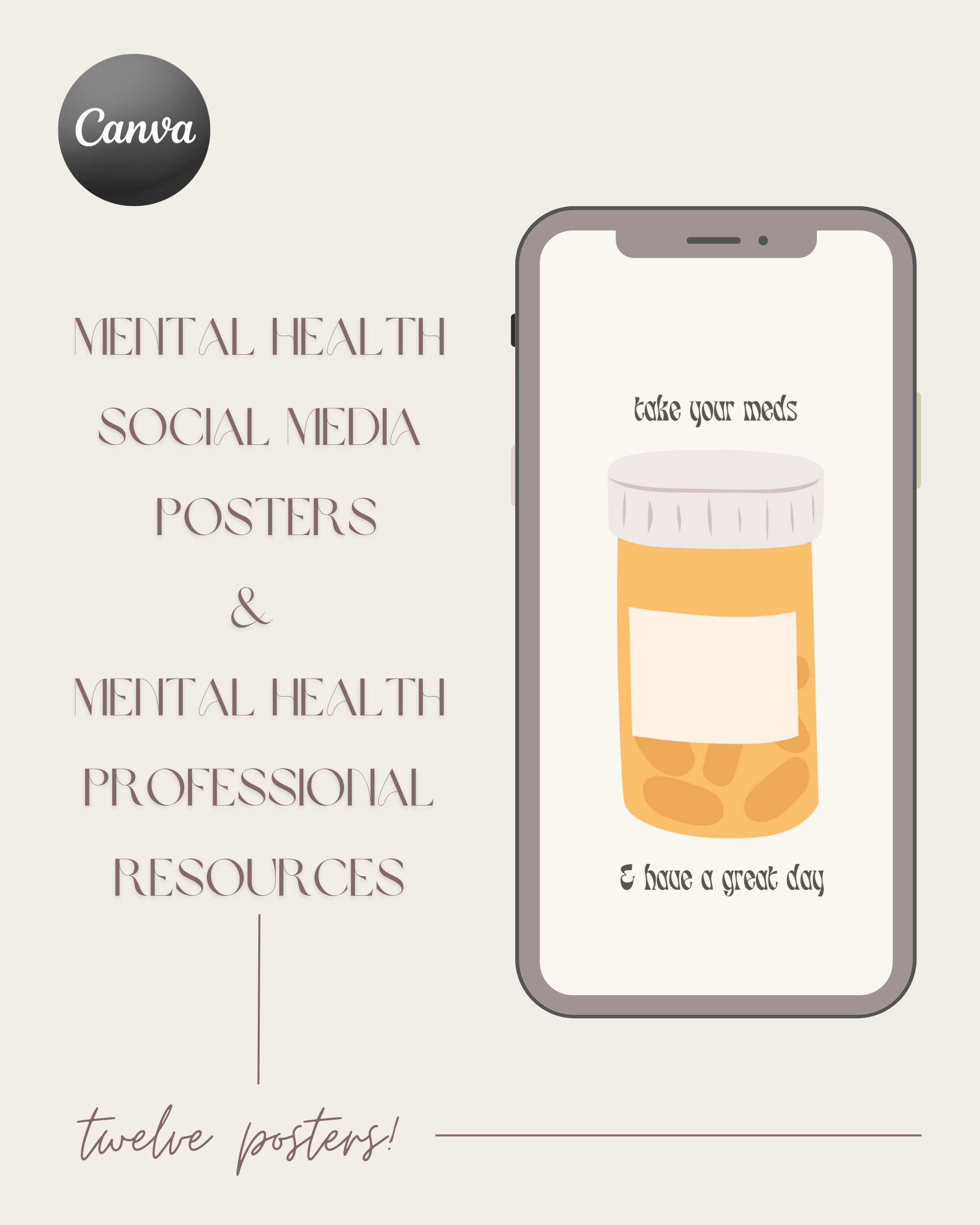 Mental Health Posters Template Social Media, Mental Health Professional ...