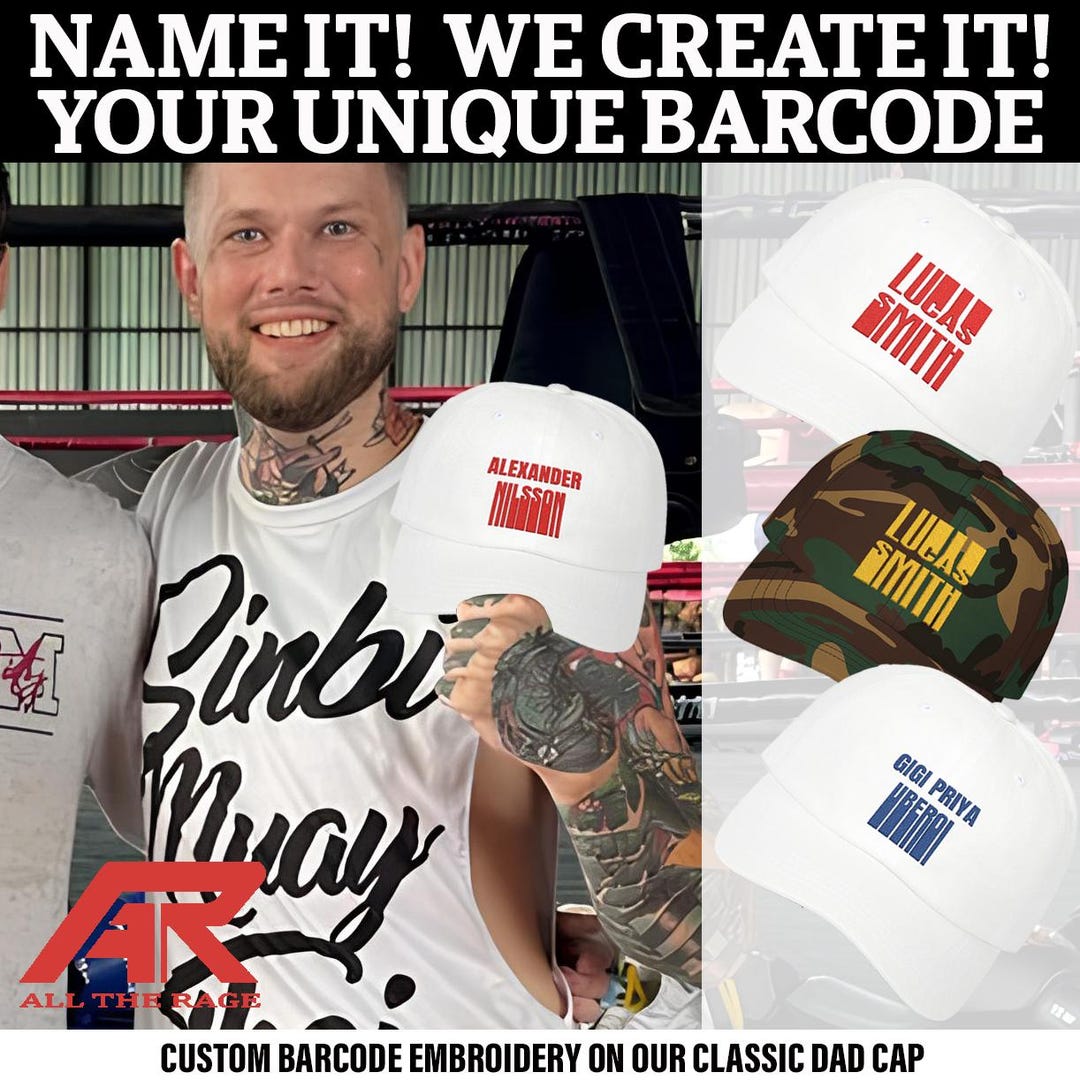 Custom Dad Cap With Barcode Embroidery - Personalized Name, Year, or ...
