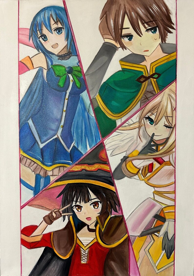 Konosuba Anime Painting: A Party of Troublemakers - Etsy