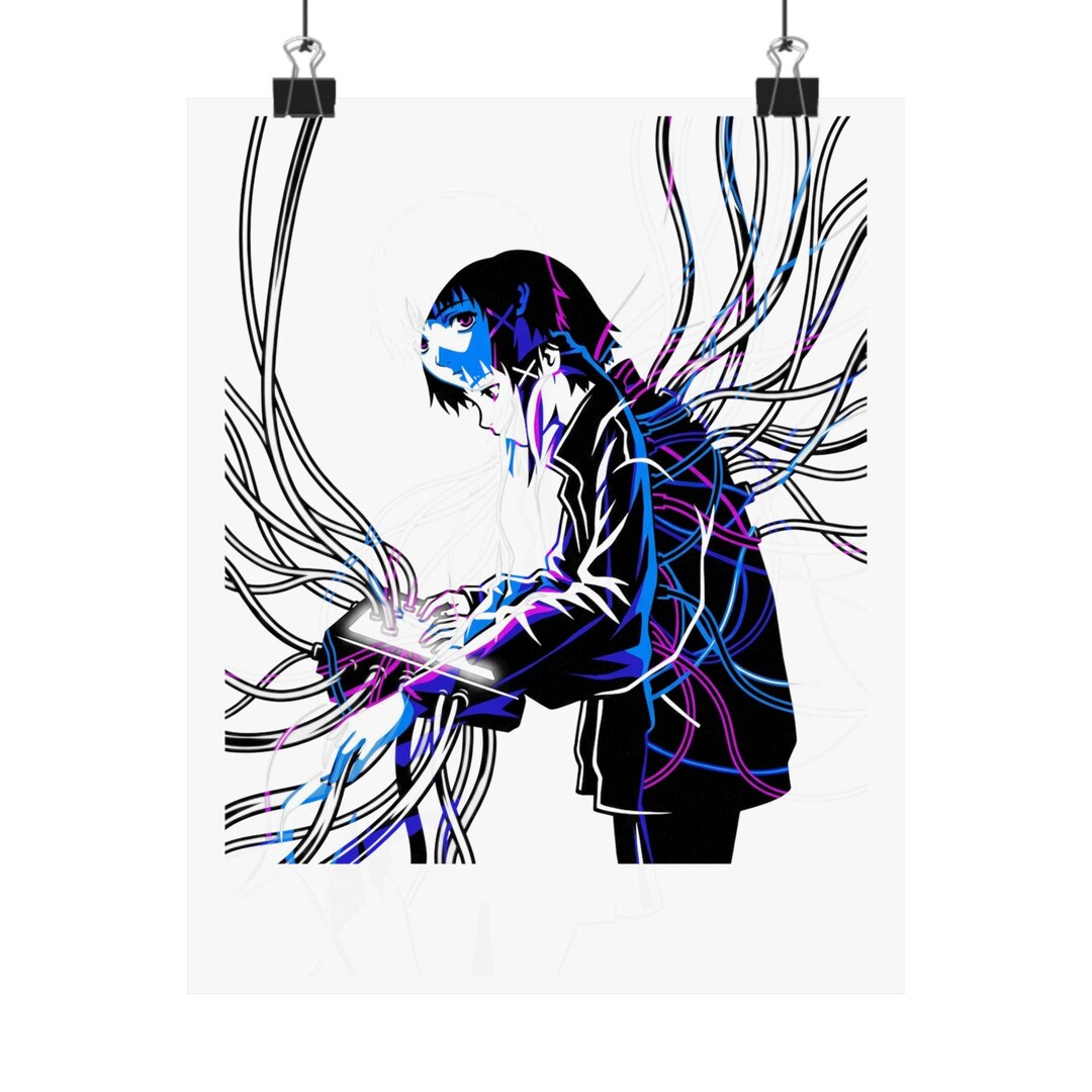 Lain Iwakura Silhouette | Serial Experiments Lain Art Print | Anime Fan ...