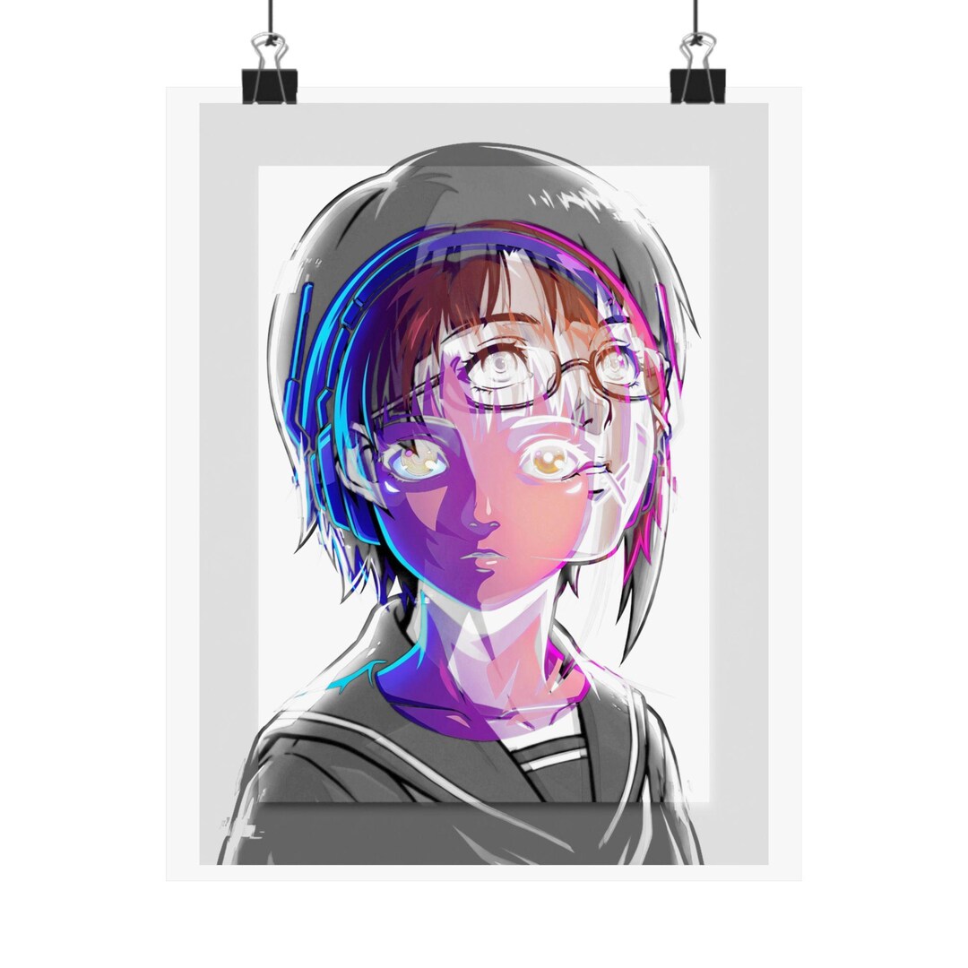 Lain Iwakura Portrait | Serial Experiments Lain Art Print | Anime Fan ...