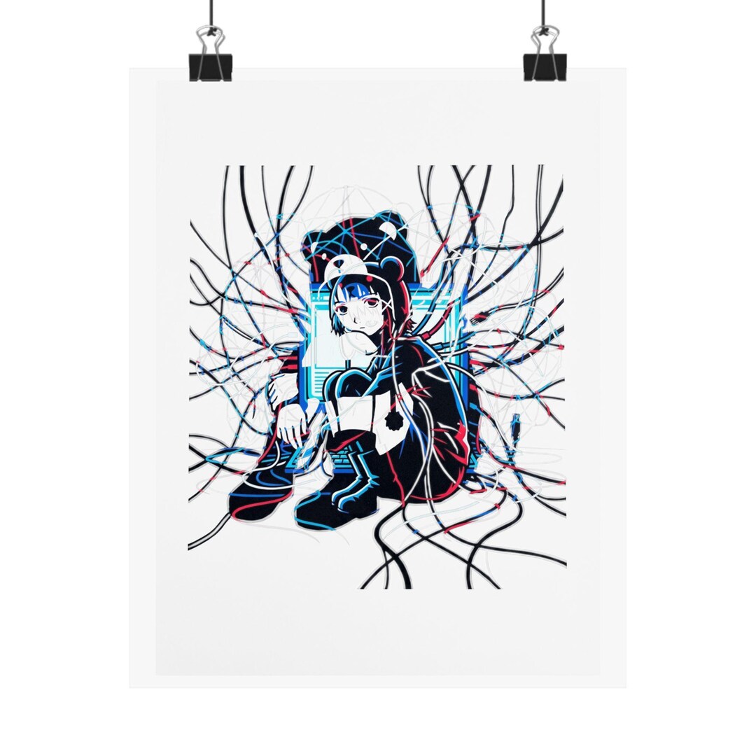 Lain Iwakura Silhouette | Serial Experiments Lain Art Print | Anime Fan ...