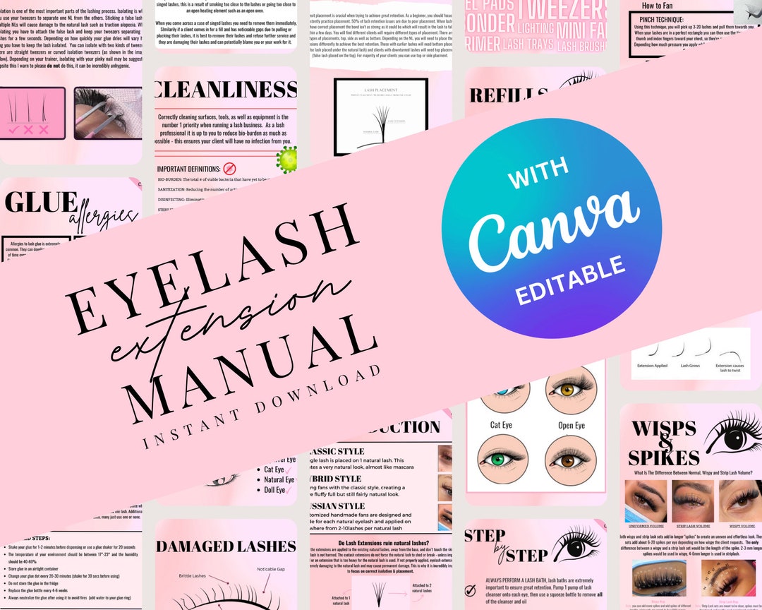 Eyelash Extension Editable Training Manual - Etsy
