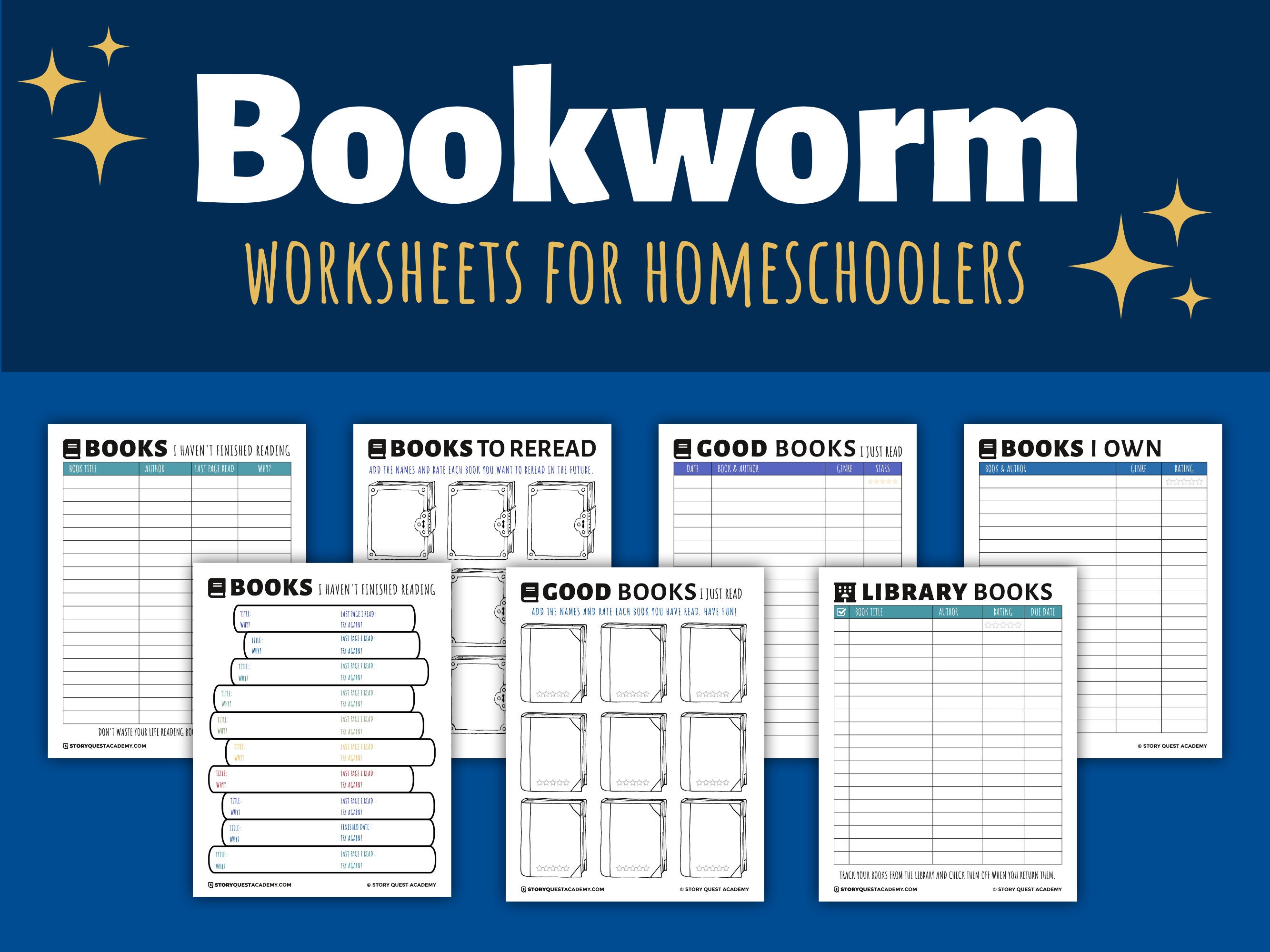 Homeschool Reading Journal Worksheet Bundle Kids Printables - Etsy