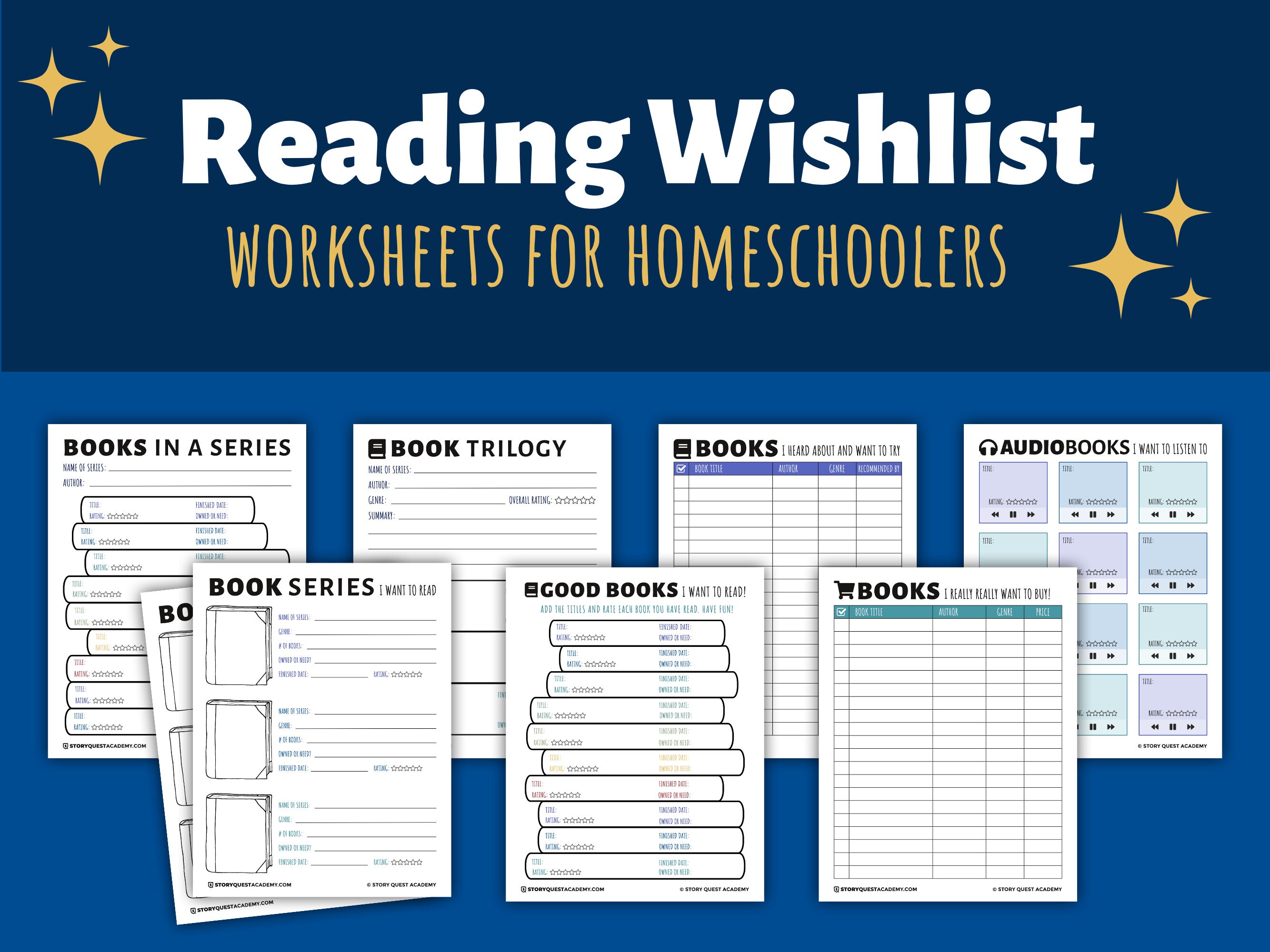 Homeschool Reading Journal Worksheet Bundle Kids Printables - Etsy