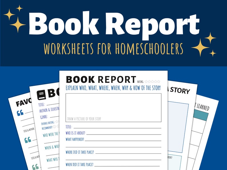 Homeschool Reading Journal Worksheet Bundle Kids Printables - Etsy