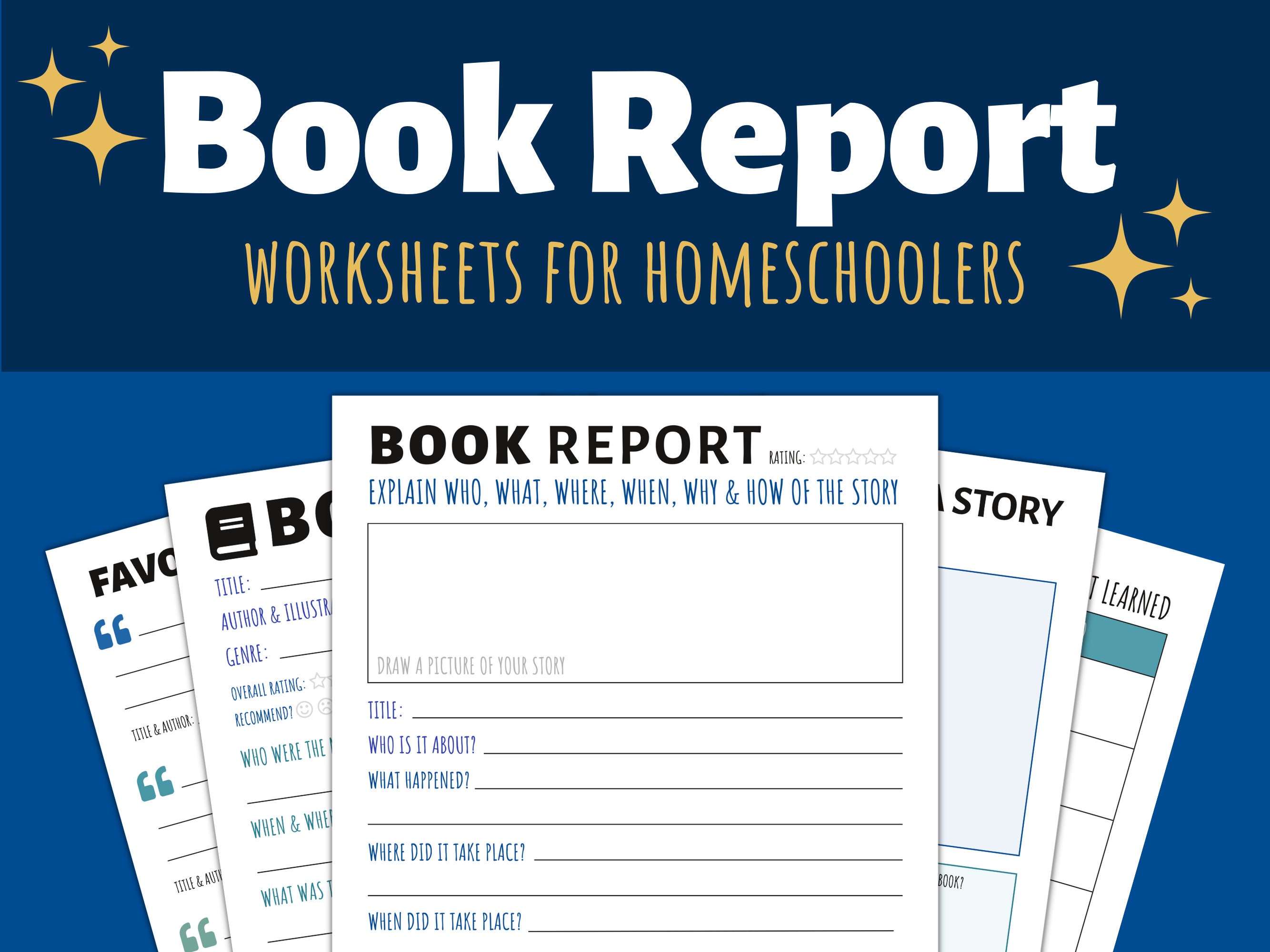 Homeschool Reading Journal Worksheet Bundle Kids Printables - Etsy