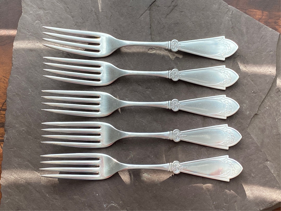 Set of 5 Antique Silverplate Dinner Forks PRINCESS 1879 Made by 1847 ...