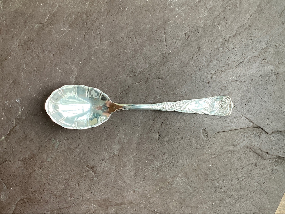 Antique Silverplate Scalloped Sugar Spoon - SIREN 1891 - Vintage ...