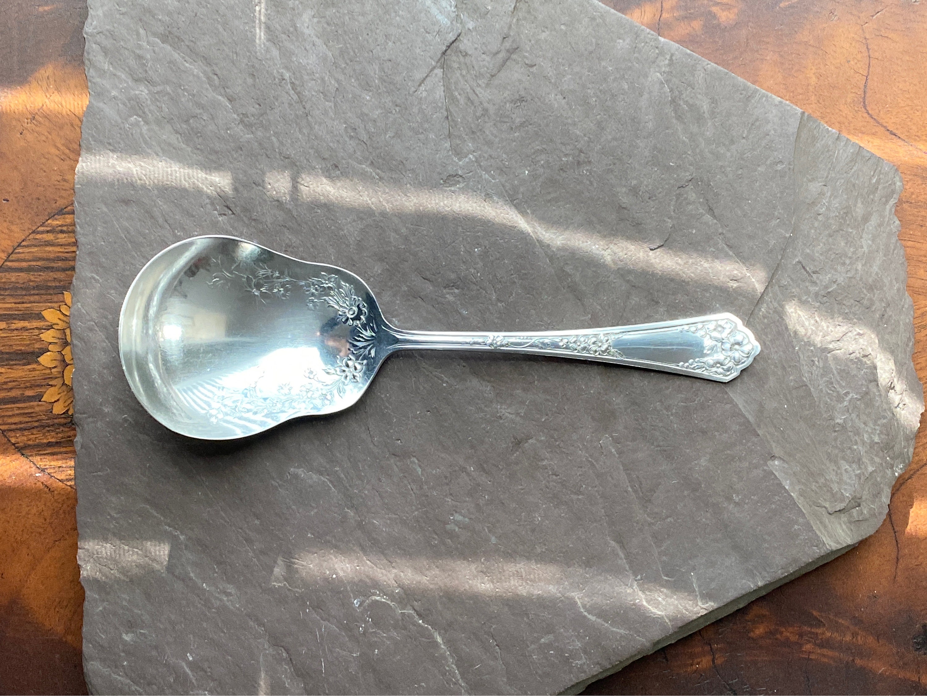 Wm Rogers & Son PRIMROSE 1912 Antique Silverplate Solid Casserole Spoon ...