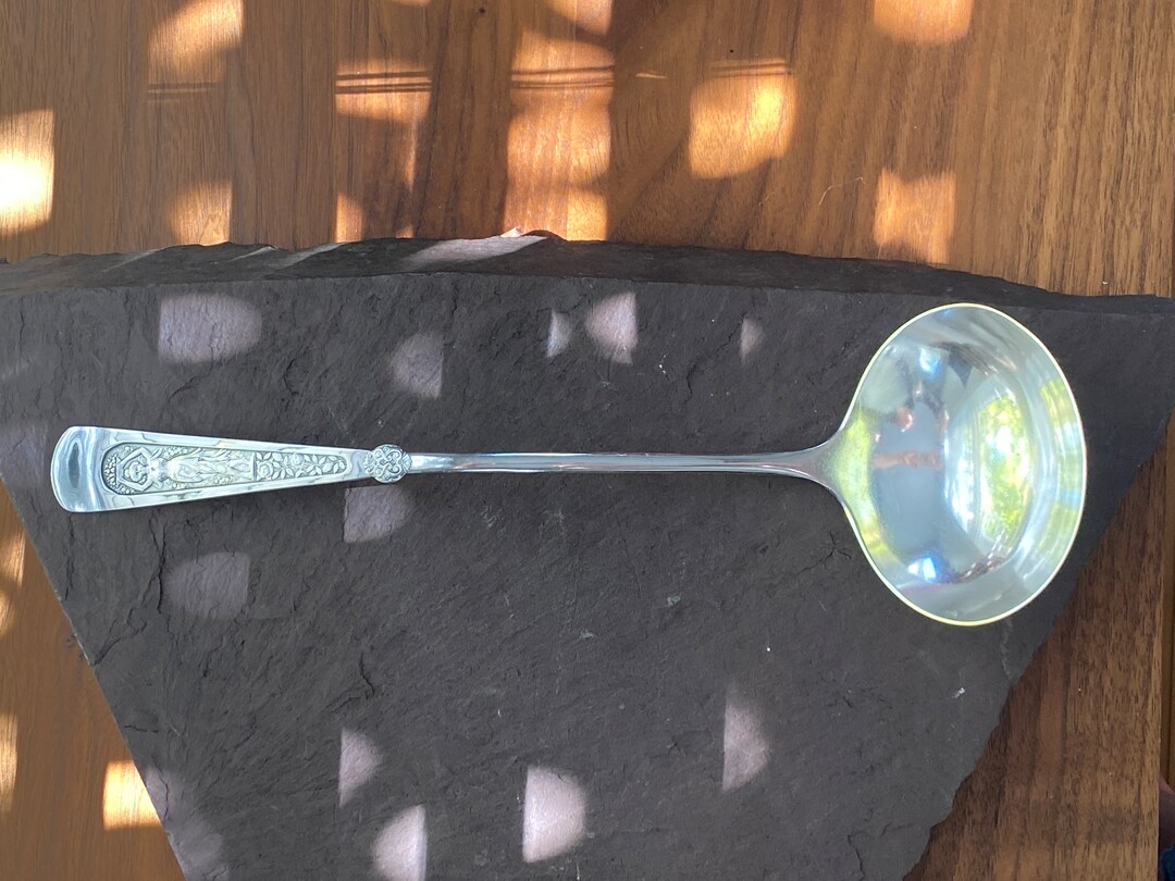 Antique Silverplate Oyster Ladle: 1847 Rogers Bros Arcadian 1884 ...