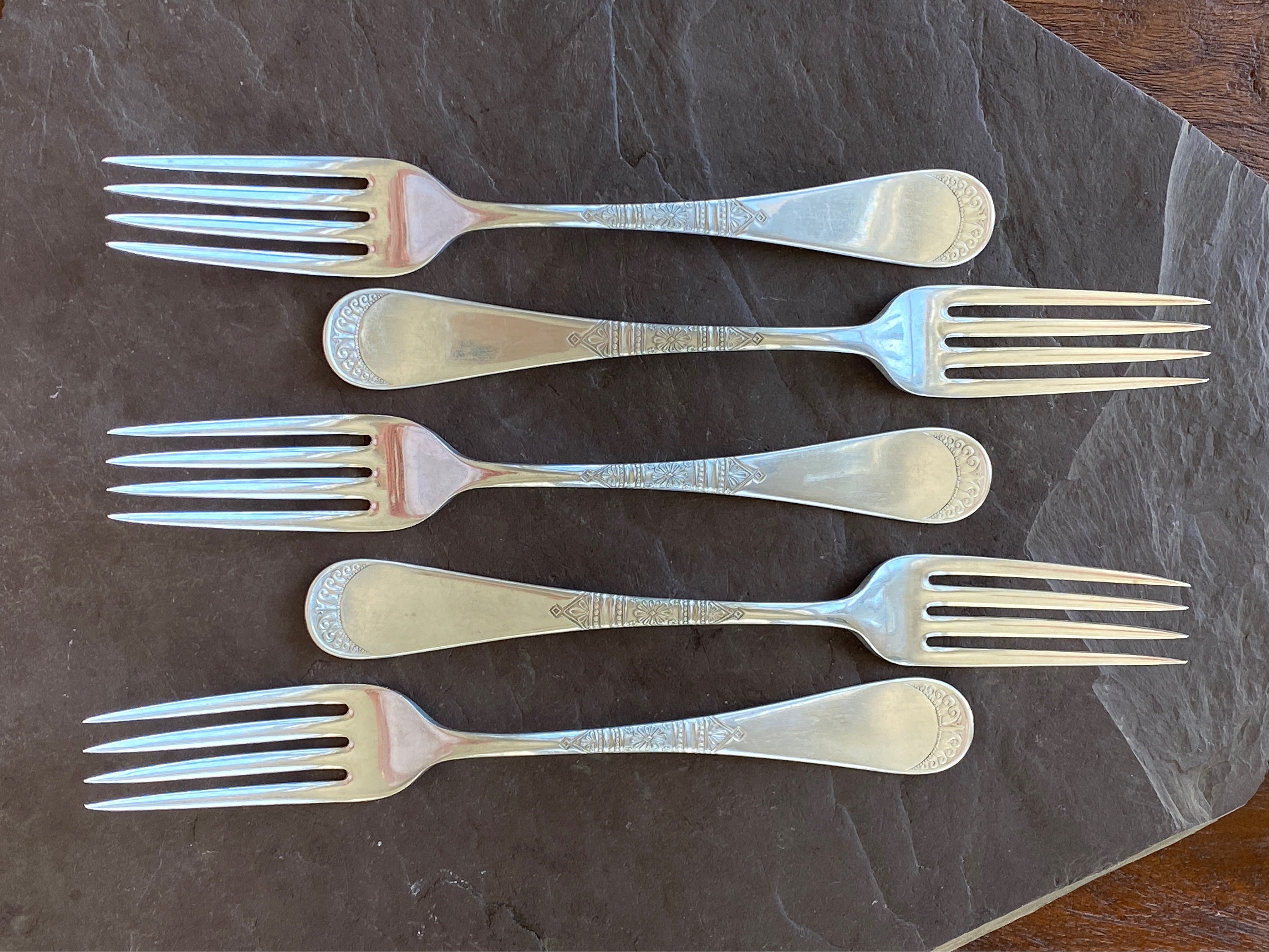 C Rogers & Bros A1 RUBY 1890 Antique Silver Plate Set of 5 Dinner Forks ...