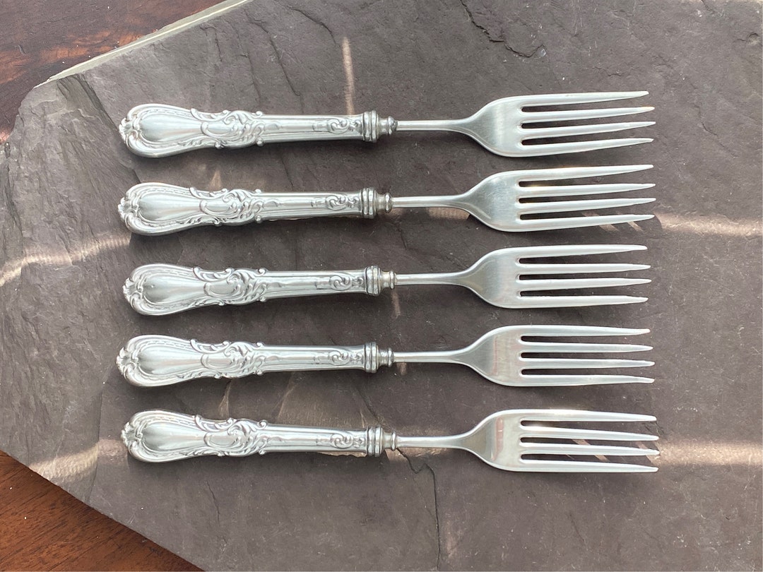 Antique Silverplate Set of 5 Hollow Handle Dinner or Salad Forks ...