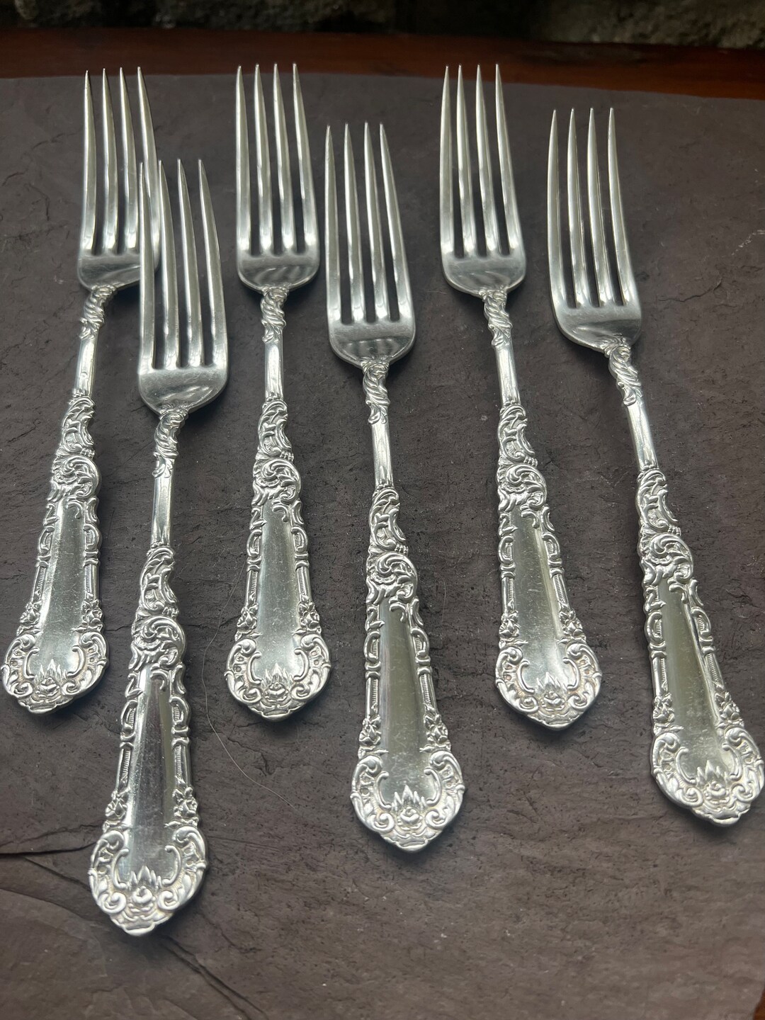Eagle Wm Rogers Star YALE 1894 Antique Silverplate Set of 6 Dinner ...