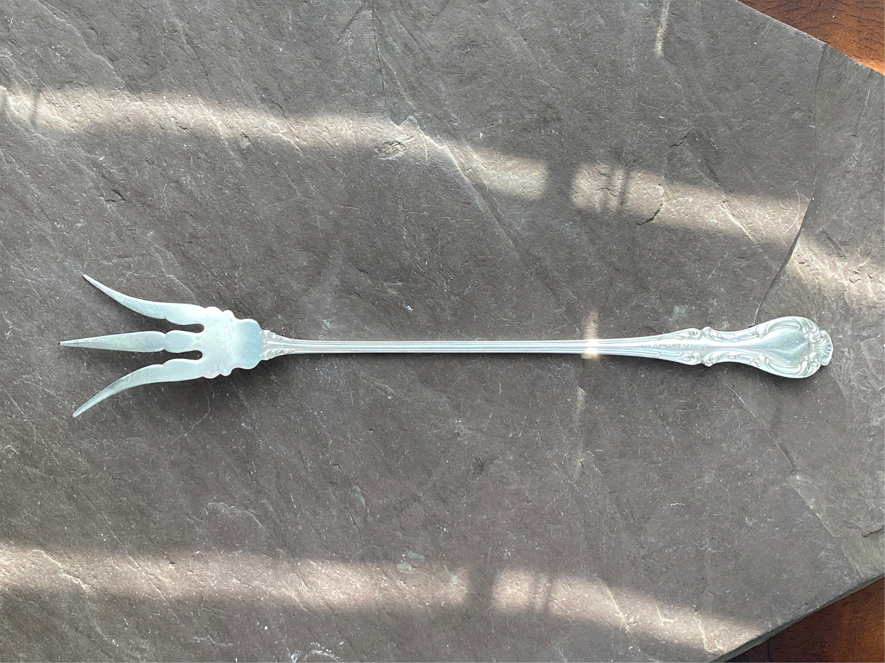 1835 R Wallace A1 JOAN 1896 Antique Silverplate 3 Prong Tine Lettuce ...