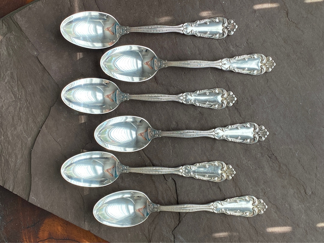 Antique Silverplate Teaspoons MARINA 1896 - Set of 6 - Beautiful ...