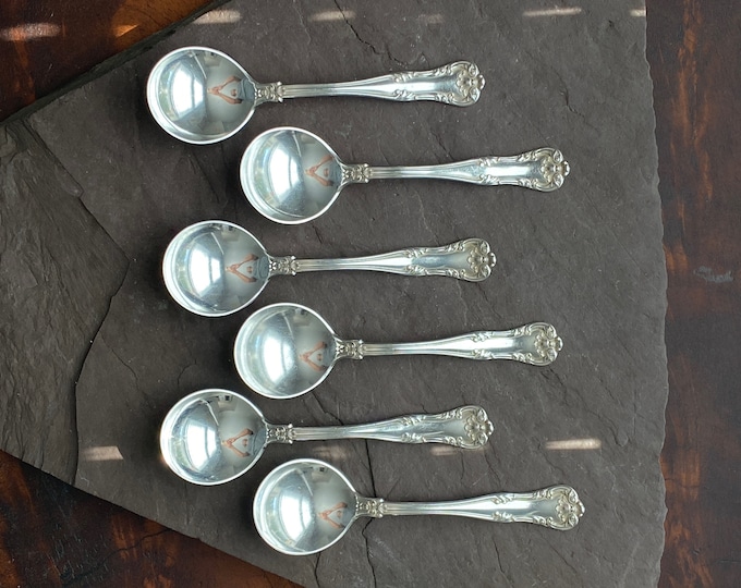 Gorham REGENT 1903 Silverplate 6 Antique Small Boullion Soup Round Bowl ...