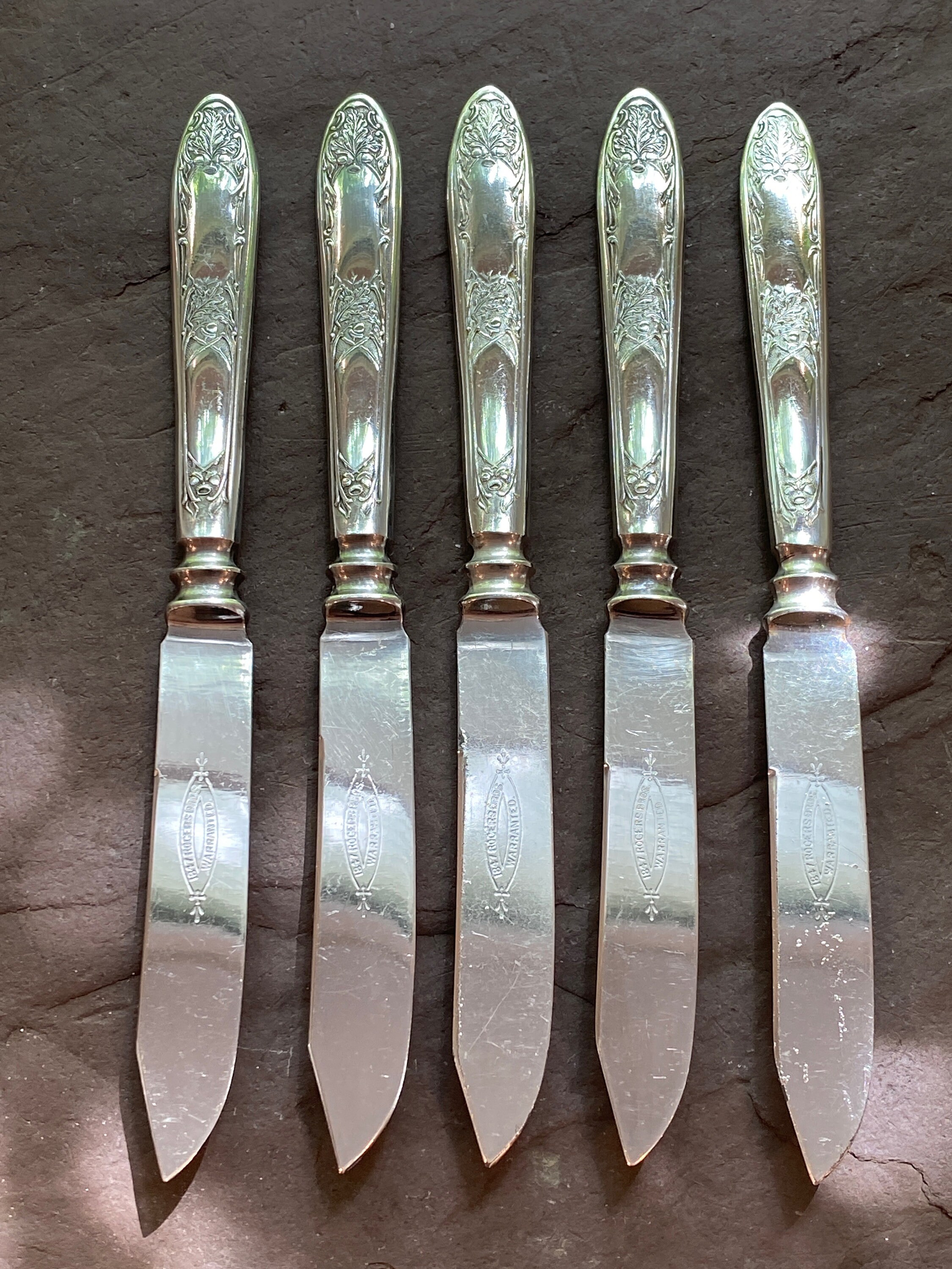 1847 Rogers Bros CHARTER OAK 1906 Antique Silverplate Fruit Pairing ...