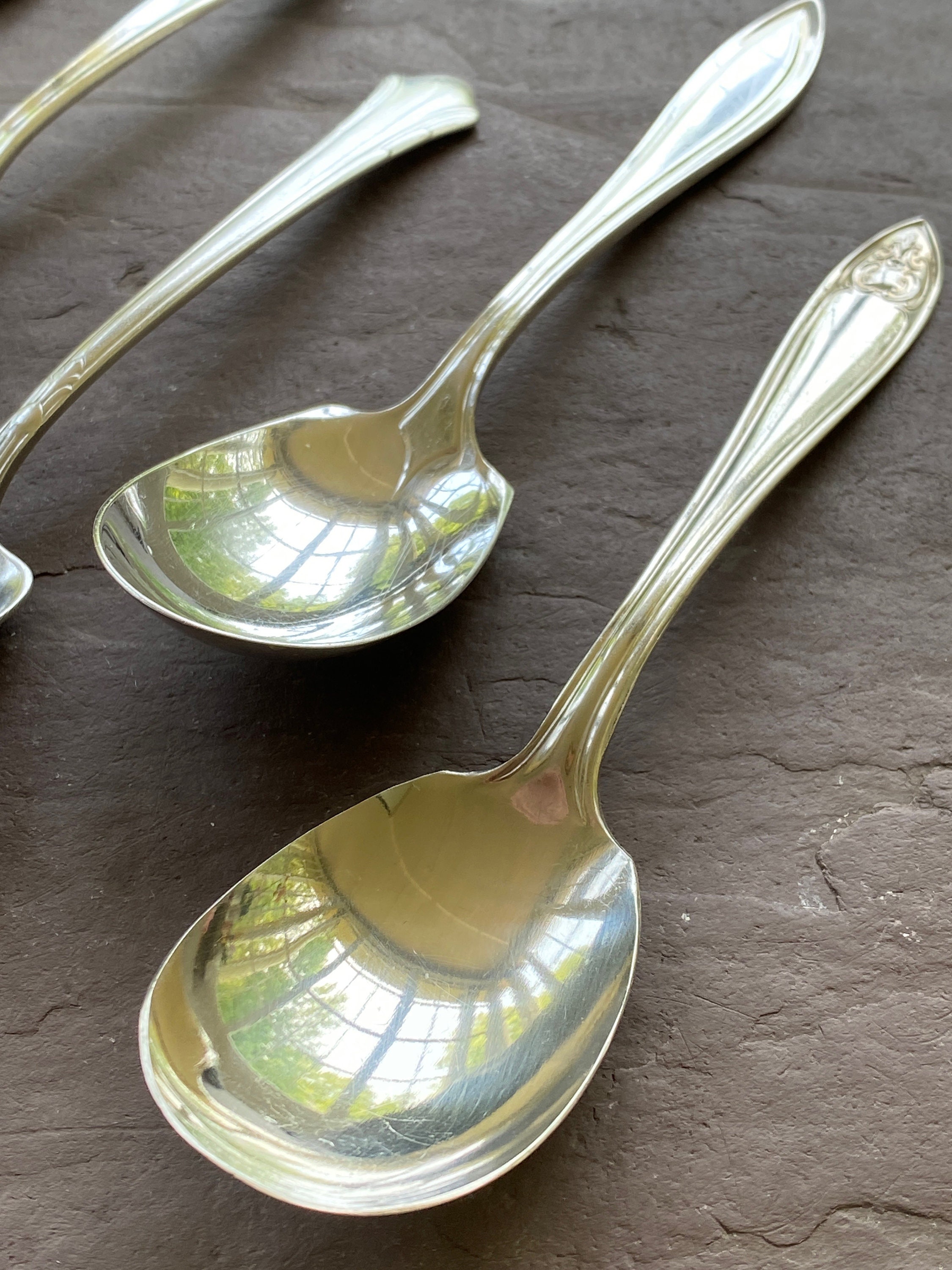 Five Antique Sugar Spoons 1847 Rogers Bros MAGIC ROSE 1963 Wm Rogers ...