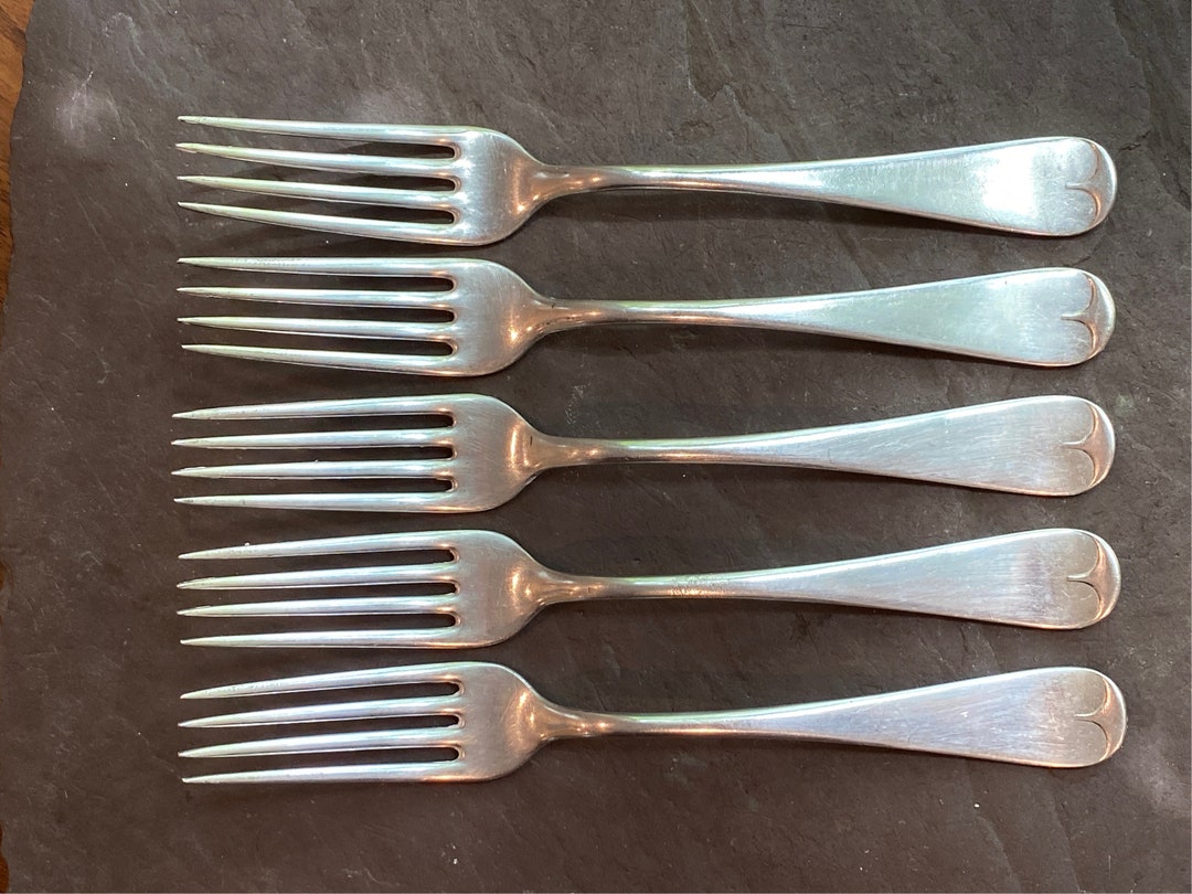 Antique Silverplate Set of 5 Dinner Fiddle Pattern Windsor 19th Century ...