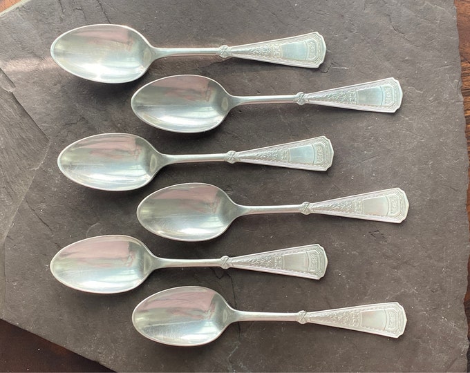 Wm Rogers Eagle Brand COUNTESS 1880 Lot of Six Silverplate Teaspoons ...