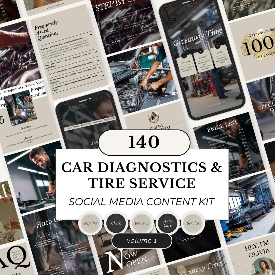 Car Diagnostics Instagram Templates: Auto Repair Social Media Posts ...