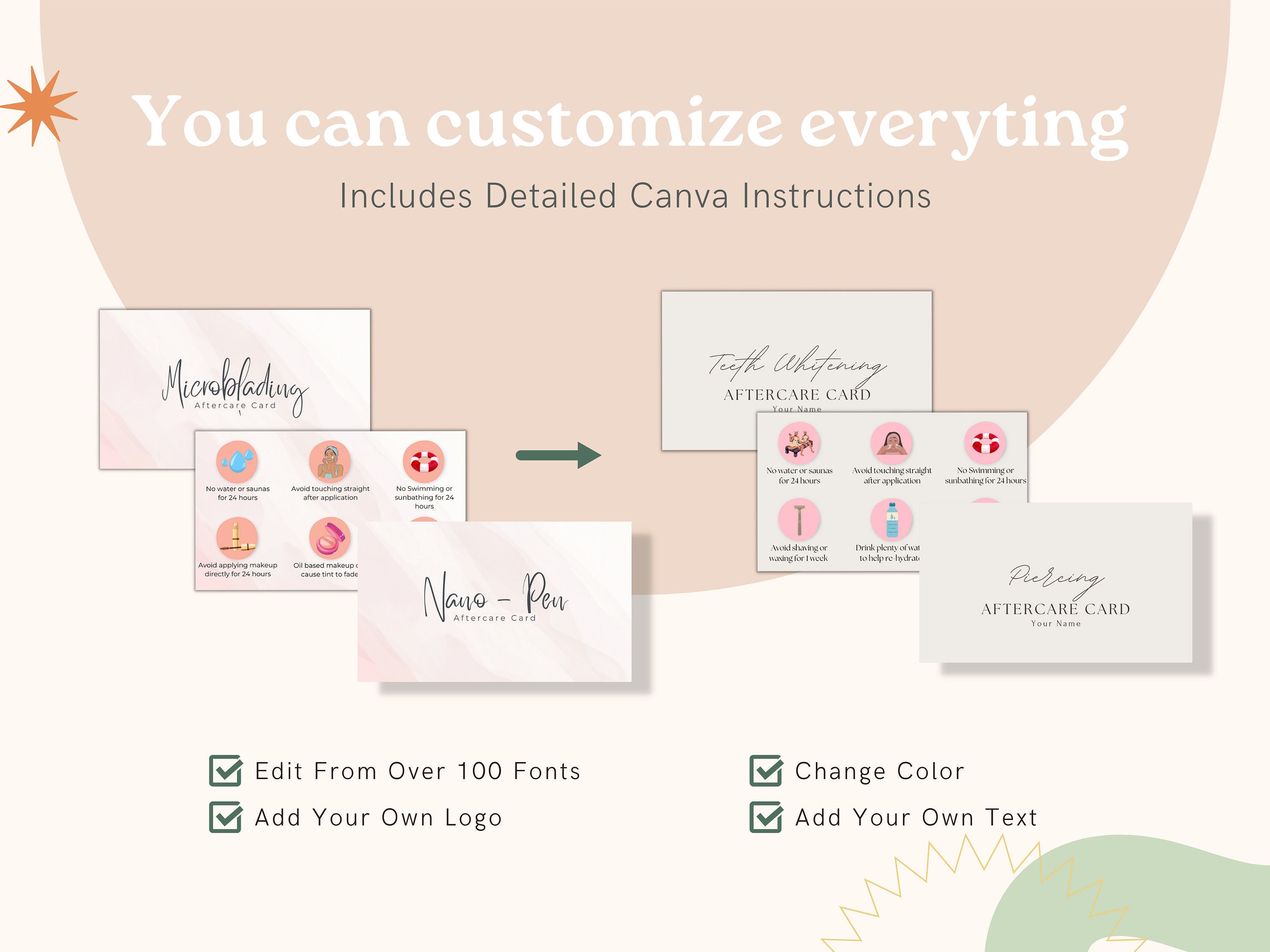 Aftercare Lash Aftercare Cards Lash Extensions Esthetician Aftercare ...